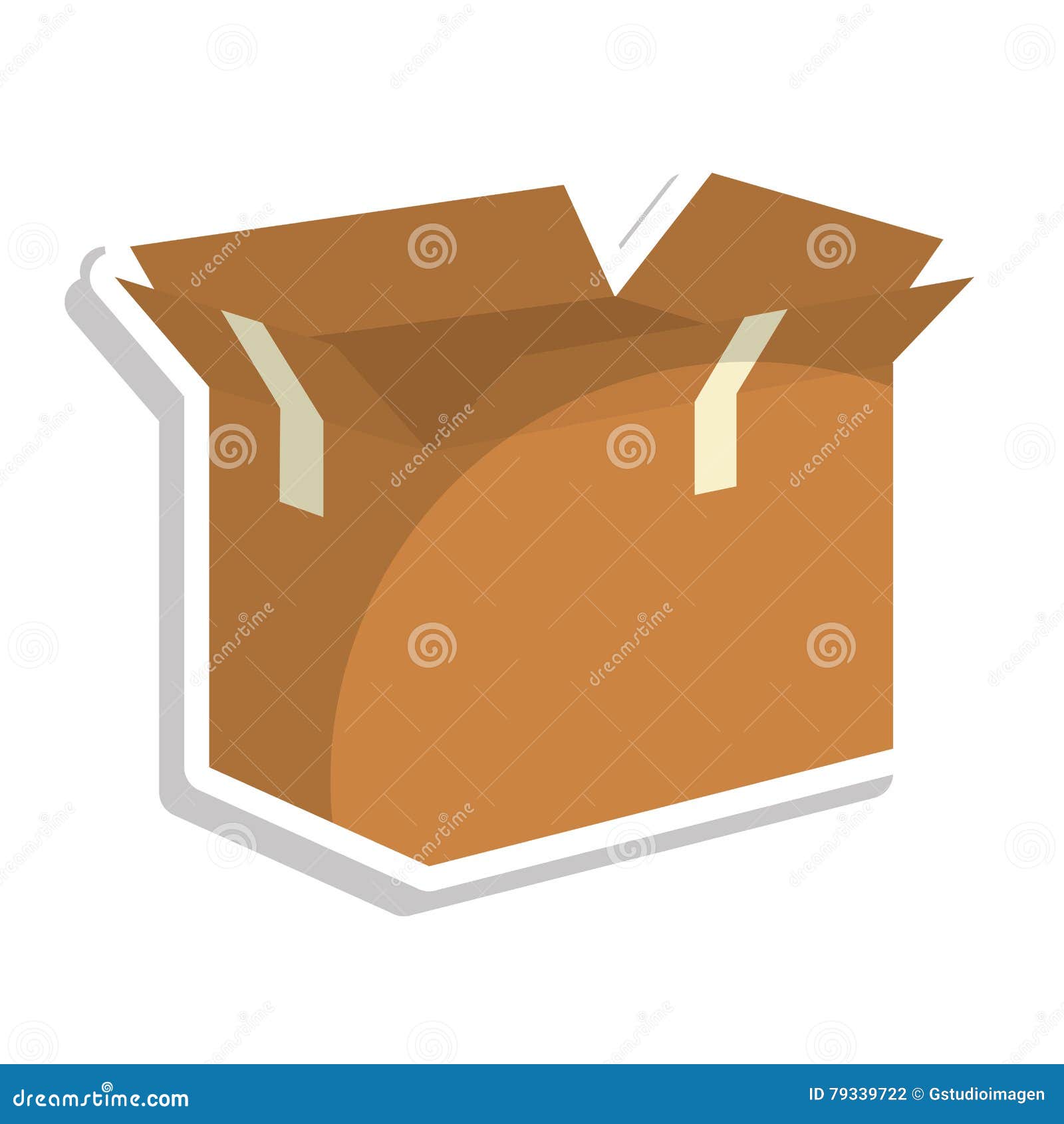 Carton Box Packing Isolated Icon Stock Illustration - Illustration of ...
