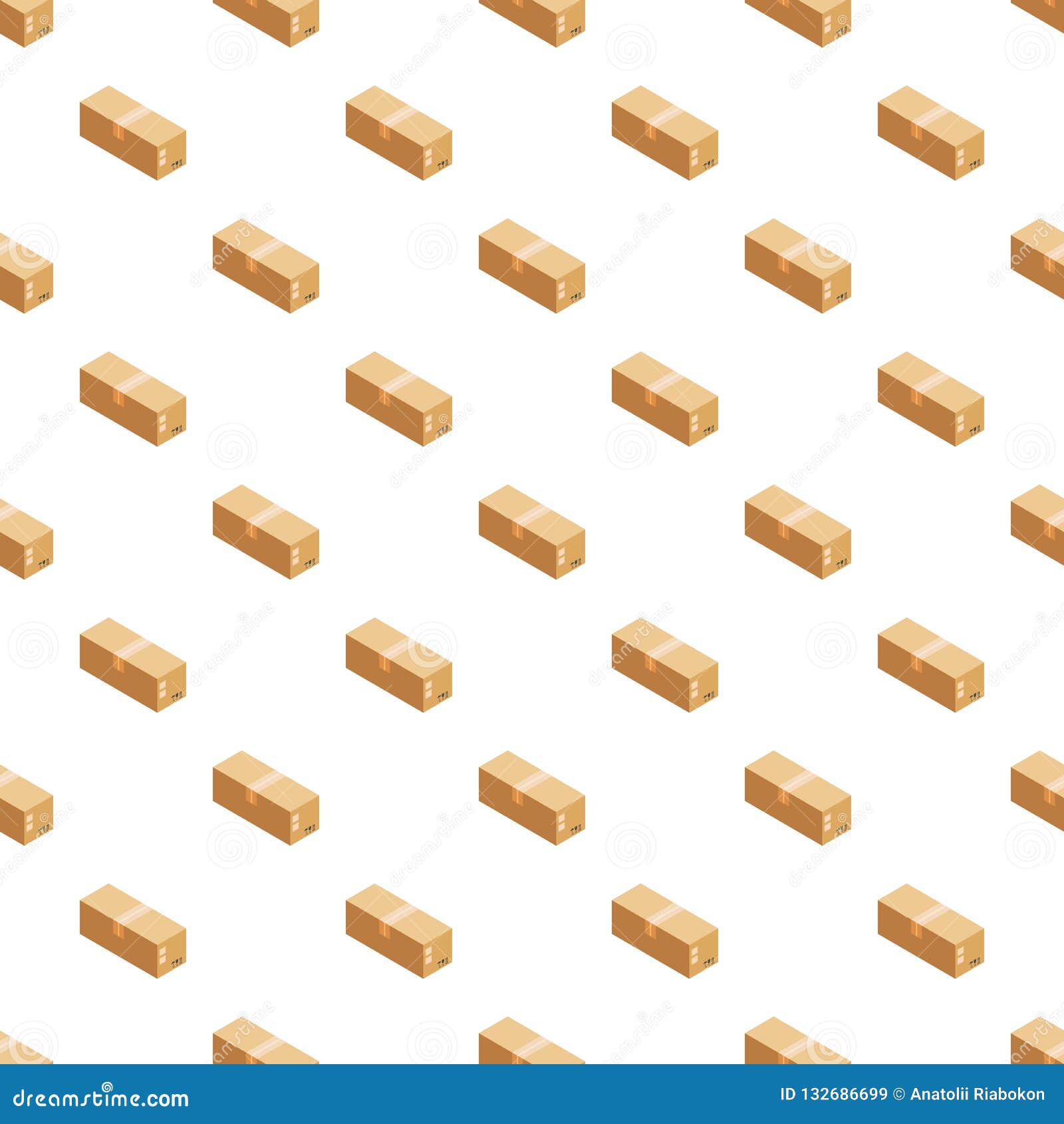 Carton Box Pattern Seamless Vector Stock Vector - Illustration of ...