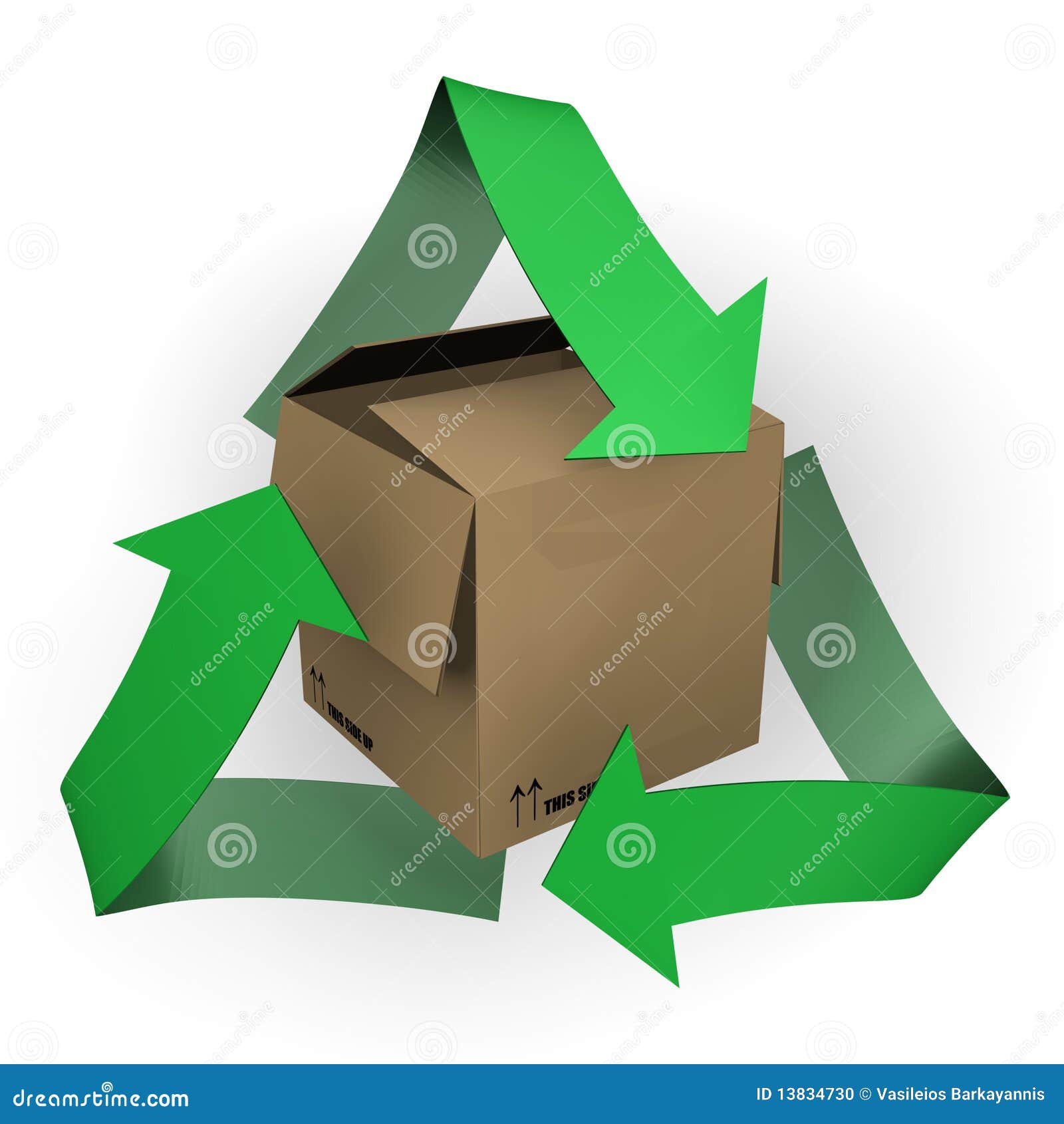 Box Carton With Recycle Symbol Royalty-Free Cartoon | CartoonDealer.com ...