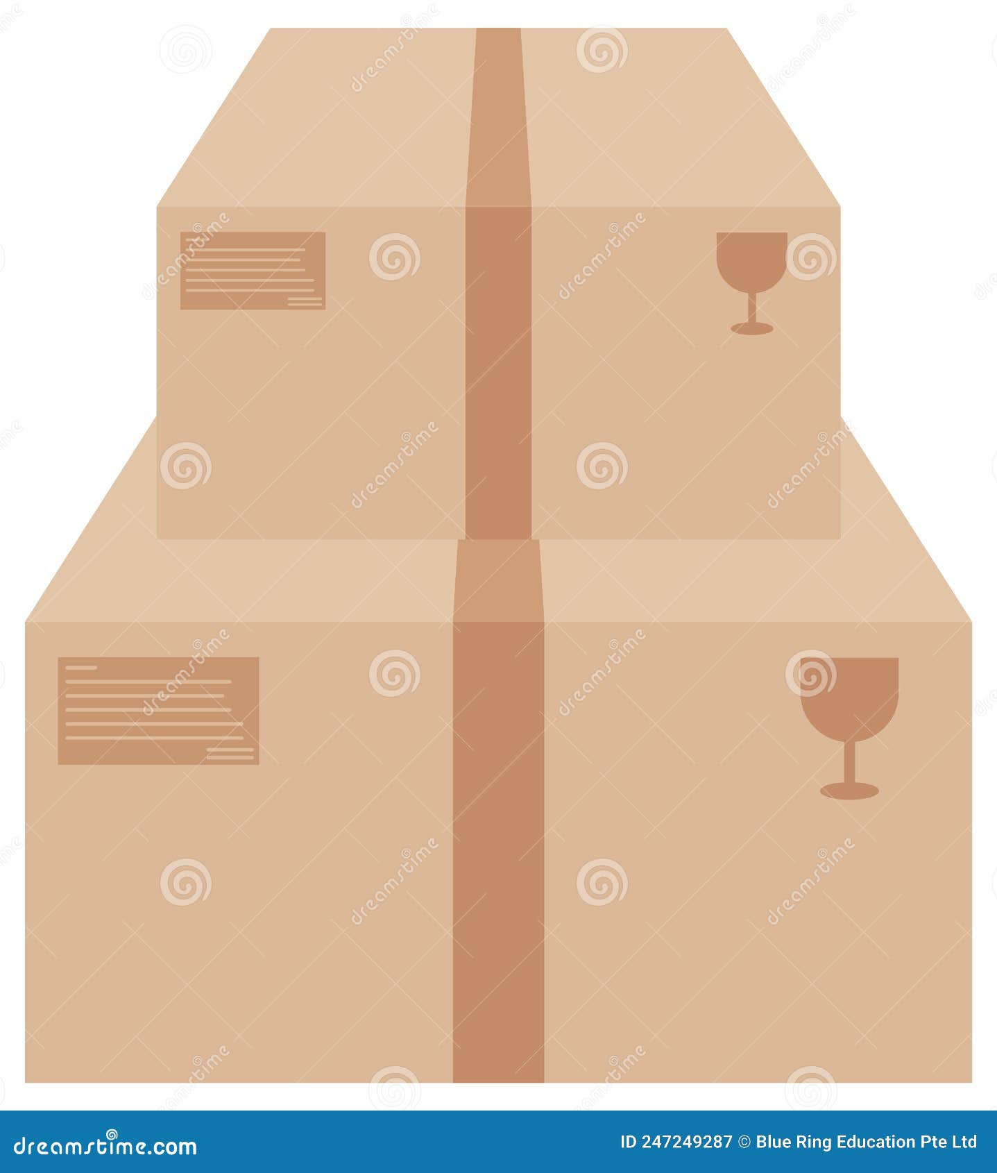 Carton Box Stack in Cartoon Design Stock Vector - Illustration of ...