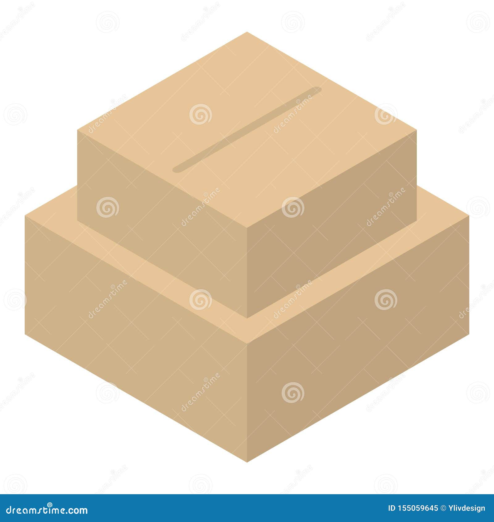 Carton Box Stack. Big Pile Of Delivery Brown Cardboard Boxes. Cartoon ...