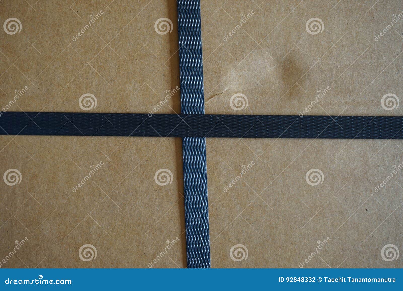 Carton box with straps stock photo. Image of material - 92848332