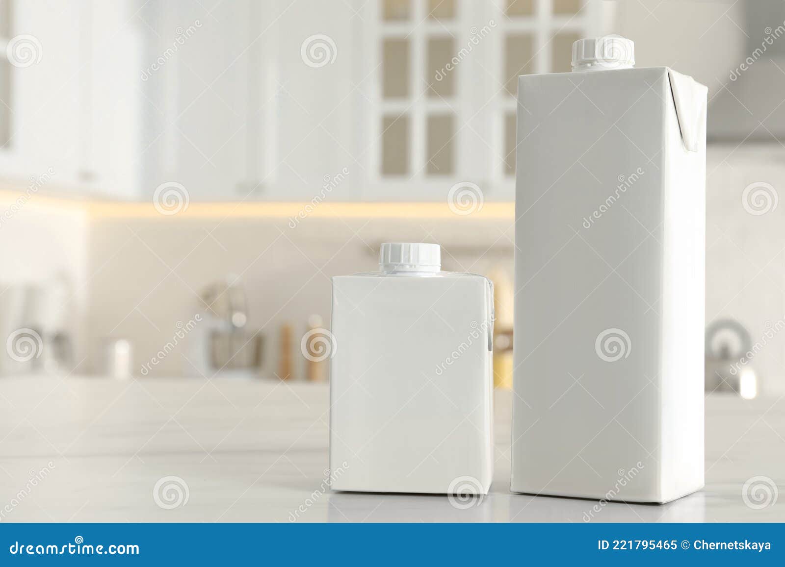 Carton Boxes of Milk on Table, Space for Text Stock Image - Image of ...