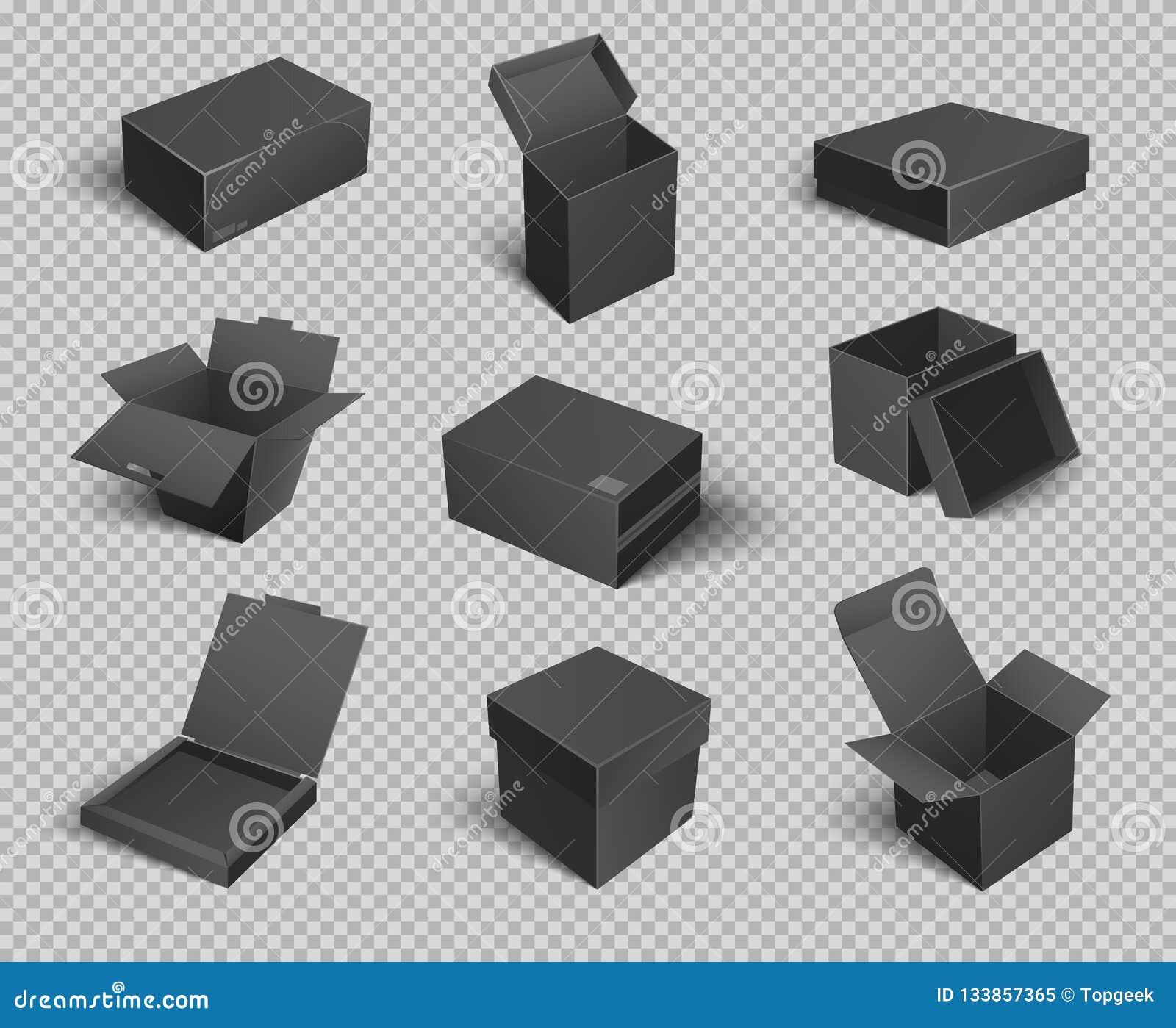Carton Boxes and Opened Empty Packages Vector Stock Vector ...