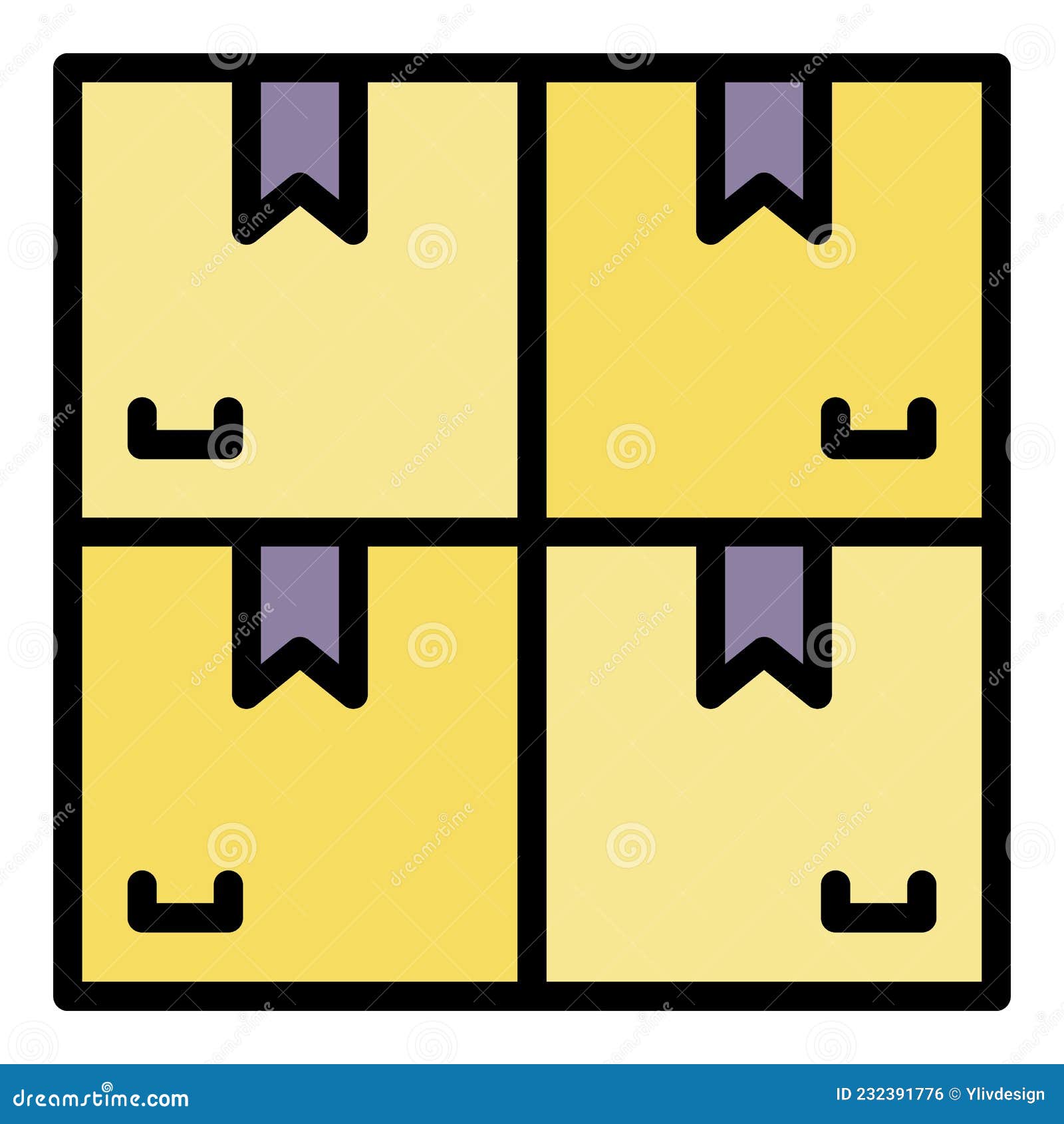 Carton Boxes Stack Icon Color Outline Vector Stock Vector ...