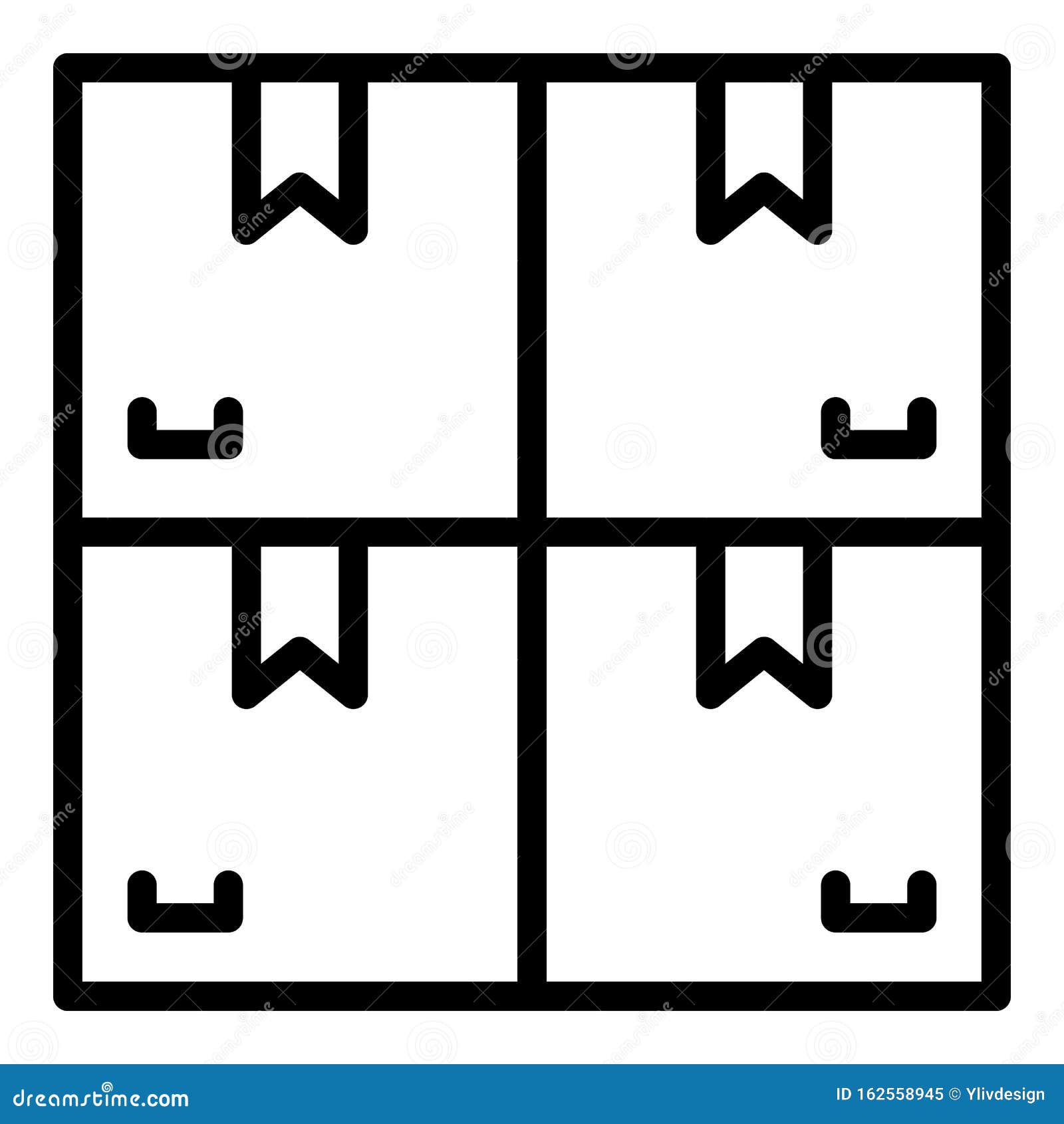 Carton Box Stack. Big Pile Of Delivery Brown Cardboard Boxes. Cartoon ...