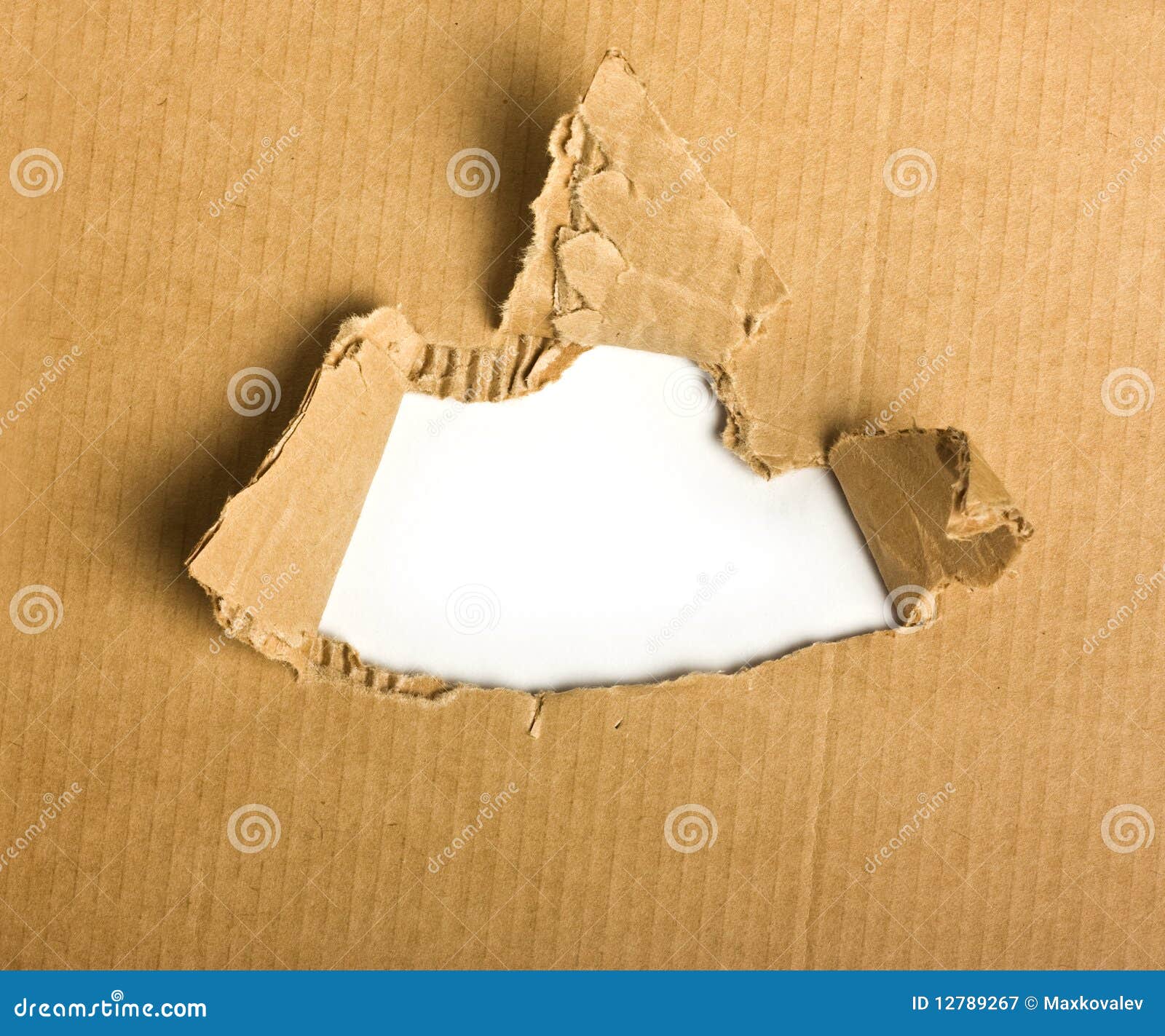 Carton déchiré image stock. Image du carton, ombre, rugueux - 12789267