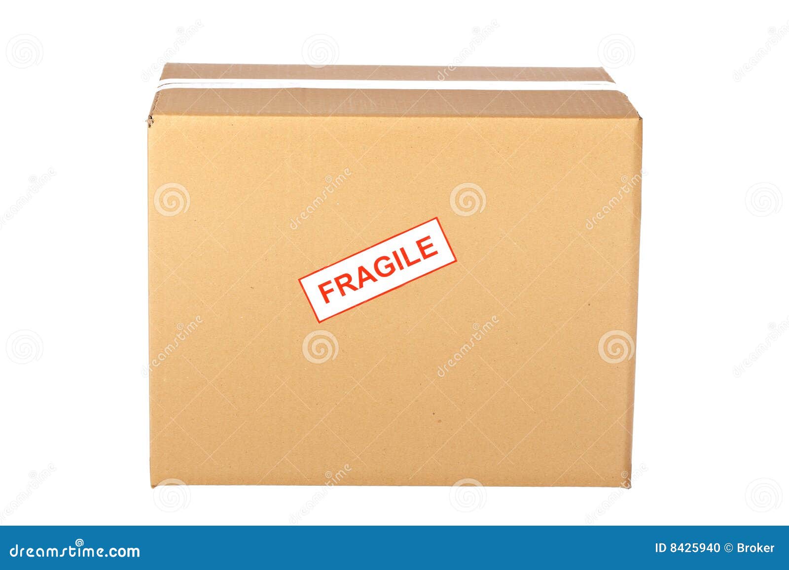 Carton de cadre fragile photo stock. Image du signe, blanc - 8425940