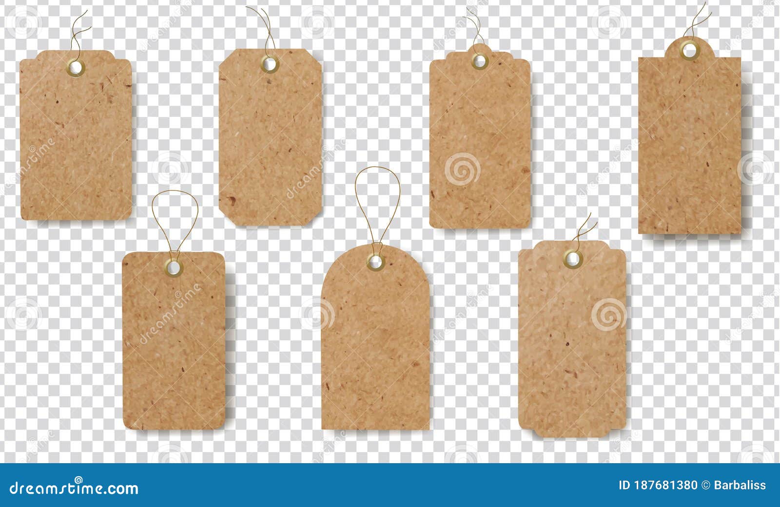 Carton Labels Collection Isolated Transparent Background Stock Vector ...