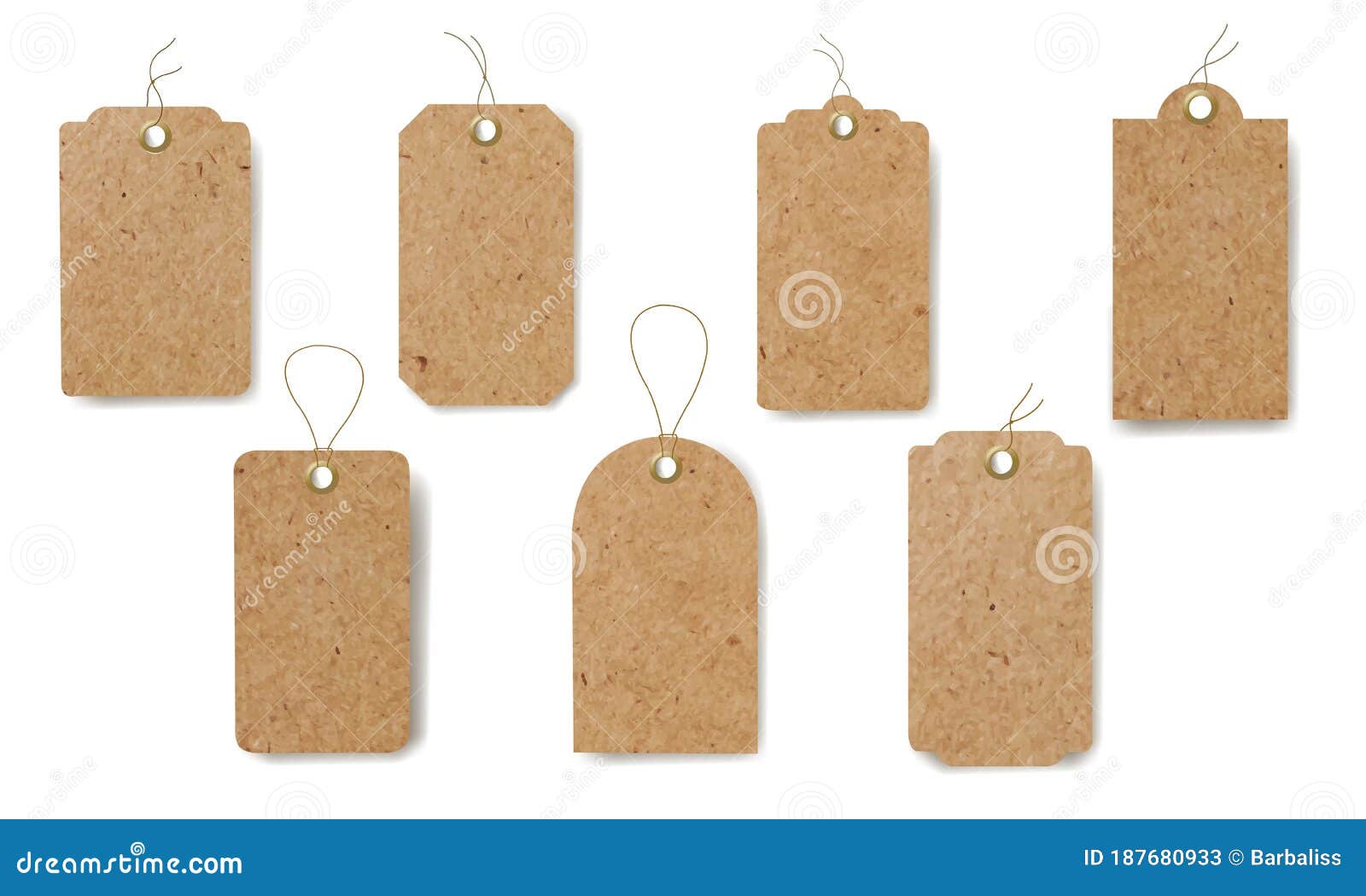 Carton Labels Collection Isolated White Background Stock Vector ...