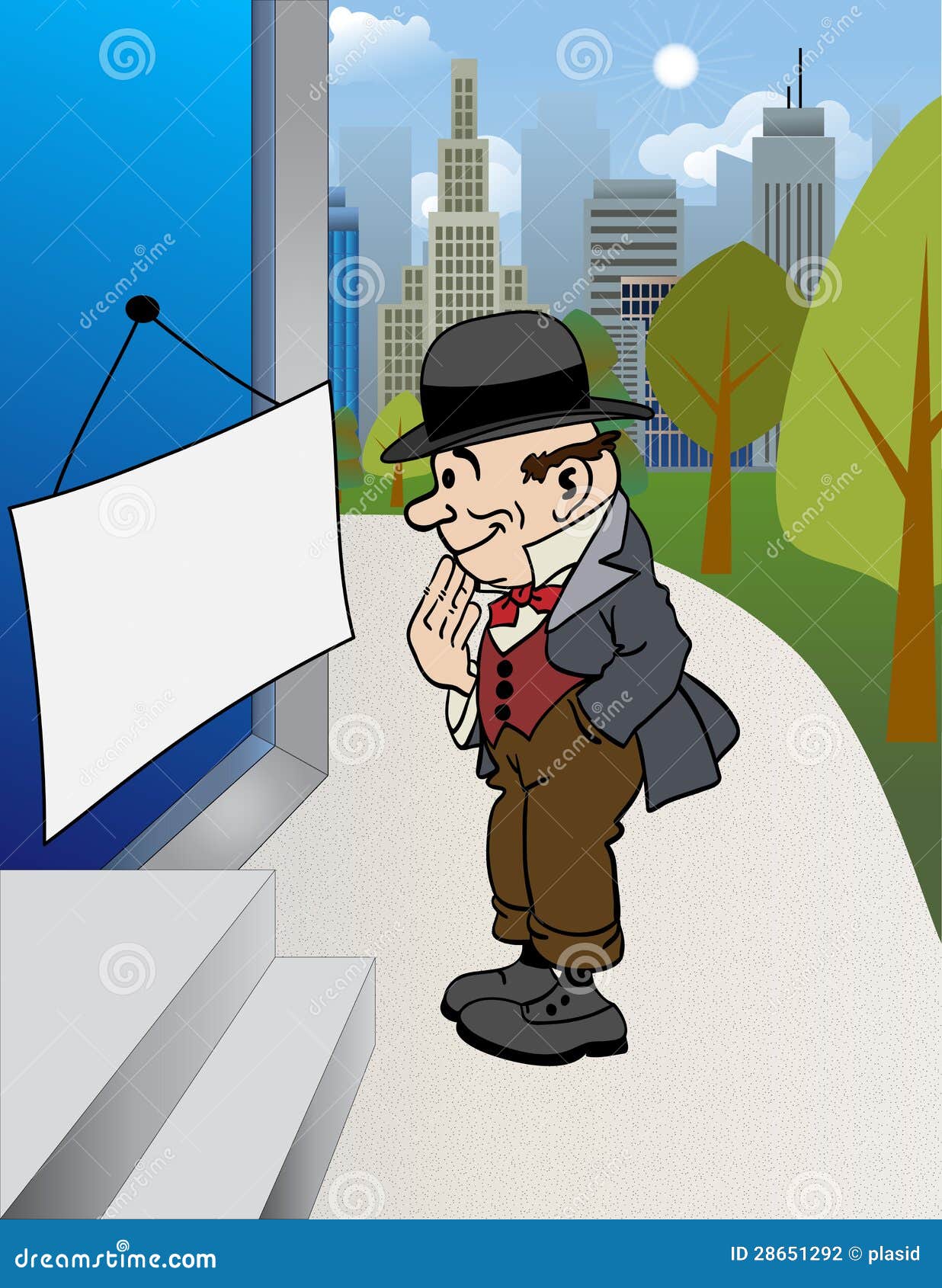 Carton man stock vector. Illustration of attention, board - 28651292