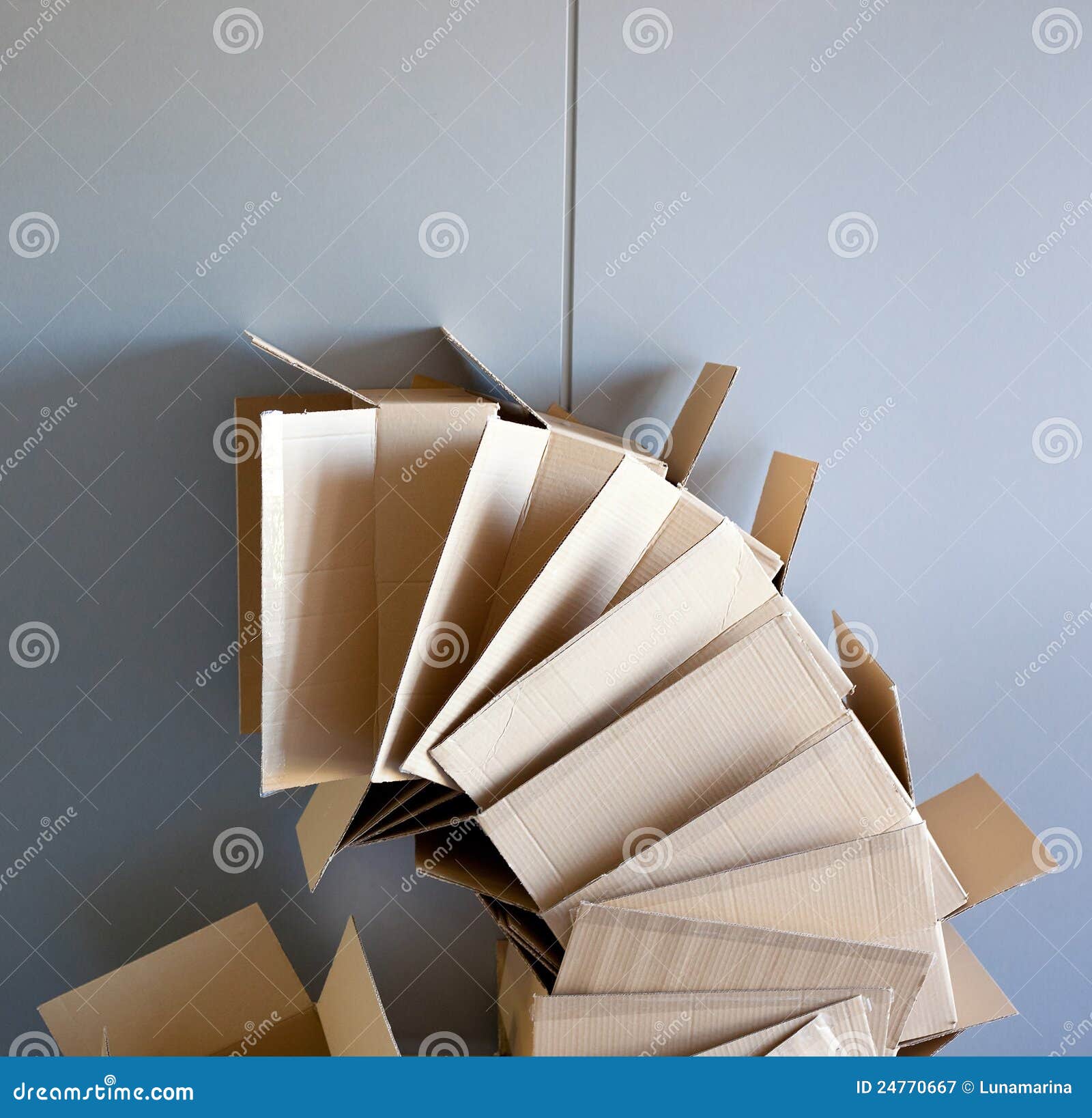 Carton Open Boxes Stacked on Curved Circle Shape Stock Image - Image of ...