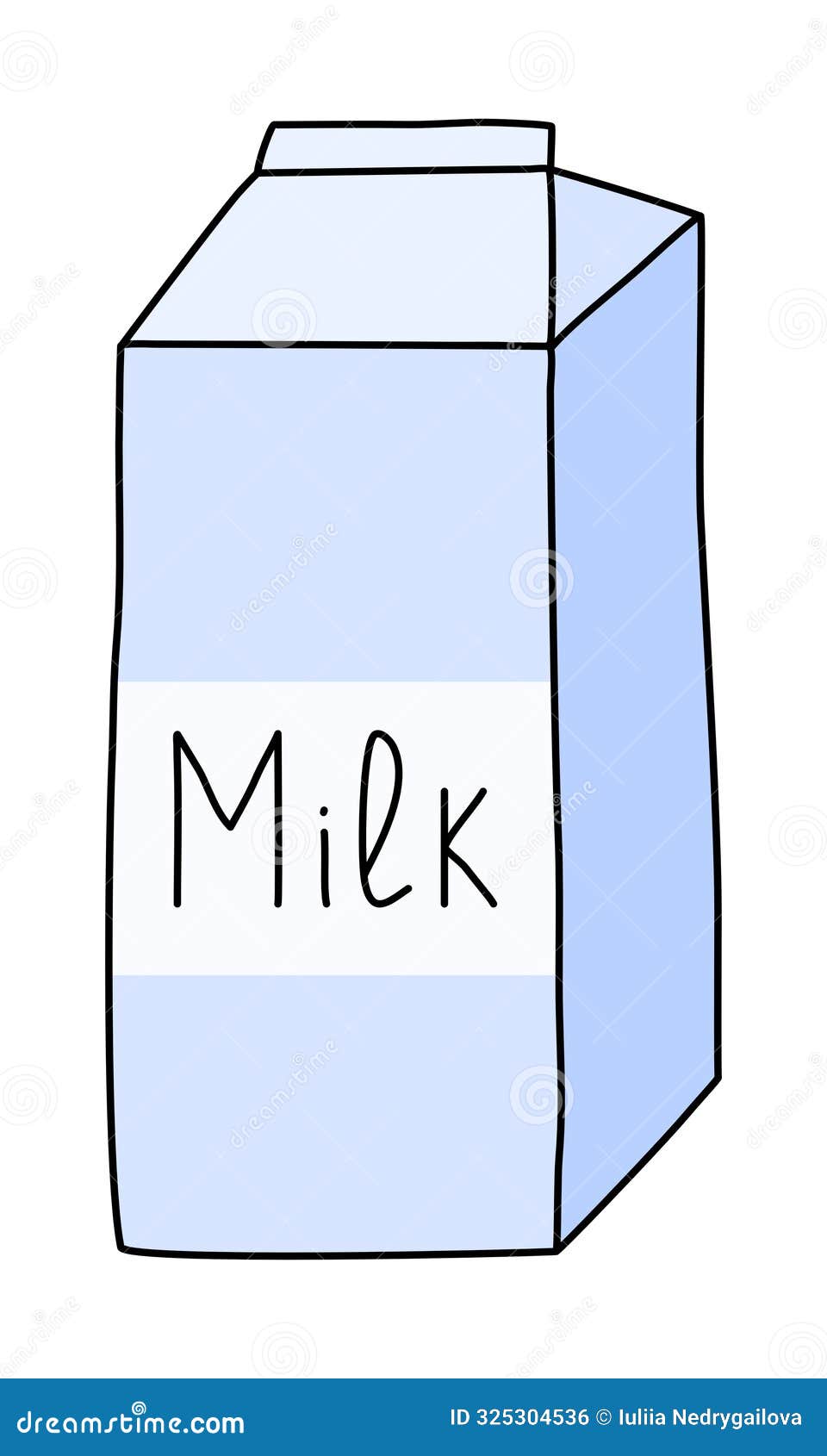 Carton Pack or Box with Milk, Cooking or Baking Kitchen Design Element ...