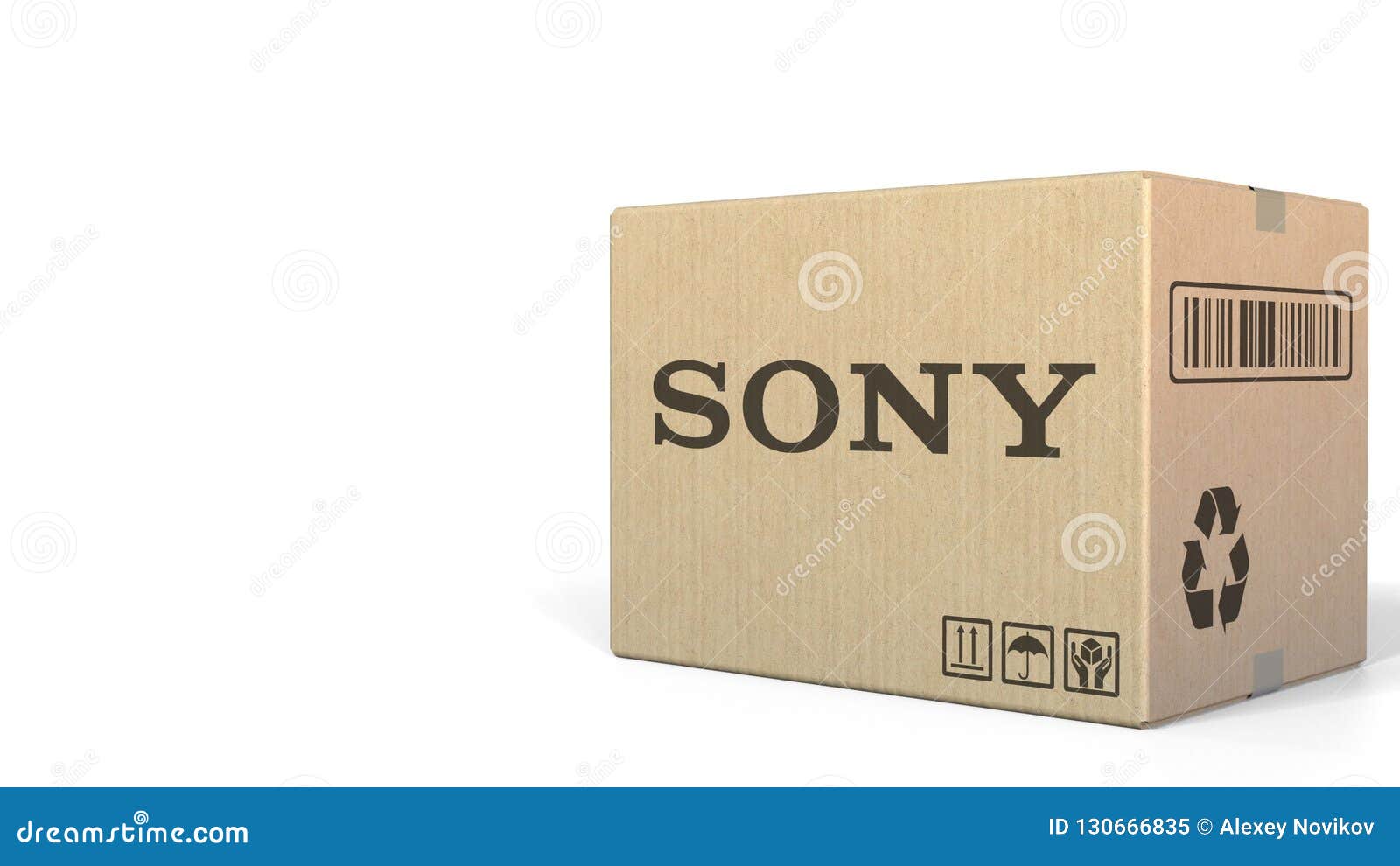 Carton with Sony Logo. Editorial 3D Rendering Editorial Image ...