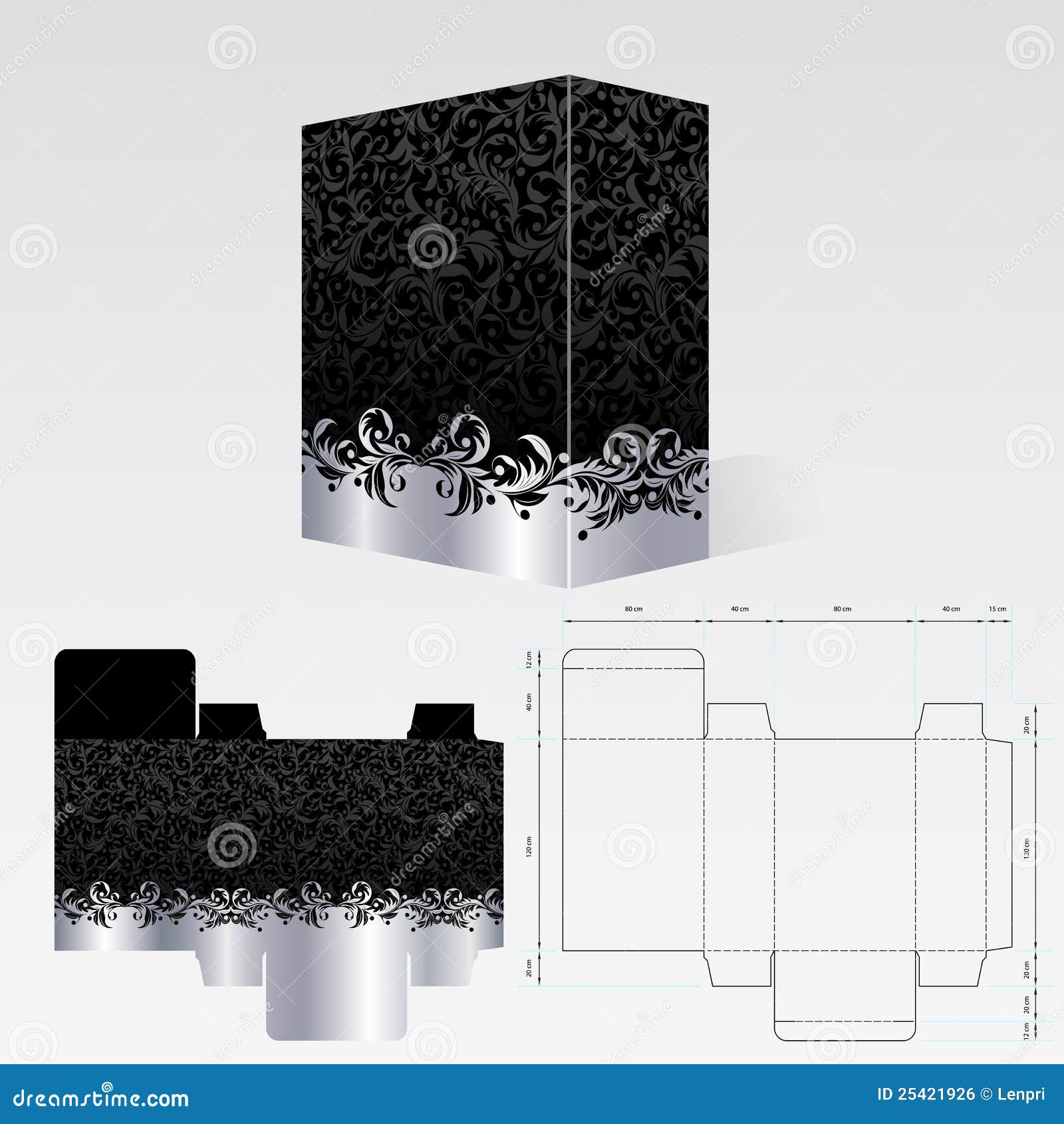 Carton Box Die Cut Template Cartoon Vector | CartoonDealer.com #174293367