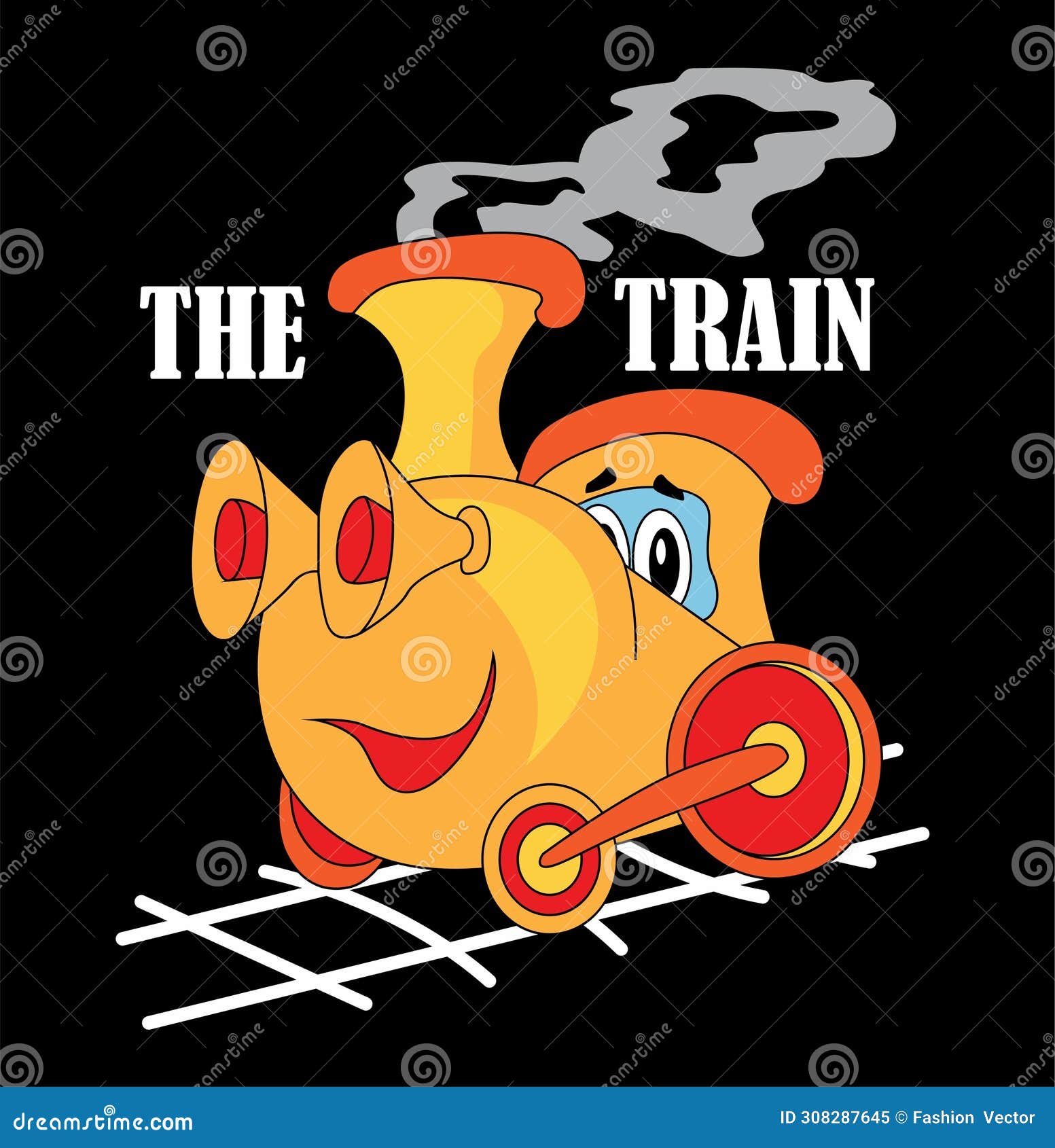 Carton Train Print Vector Art Stock Illustration - Illustration of ...