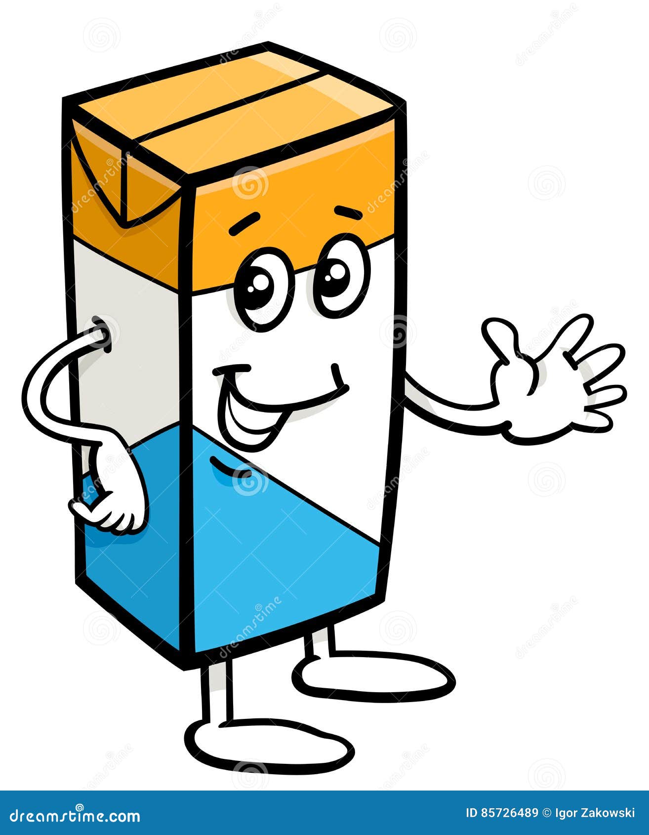 Cartone Del Carattere Del Latte Illustrazione Vettoriale ...