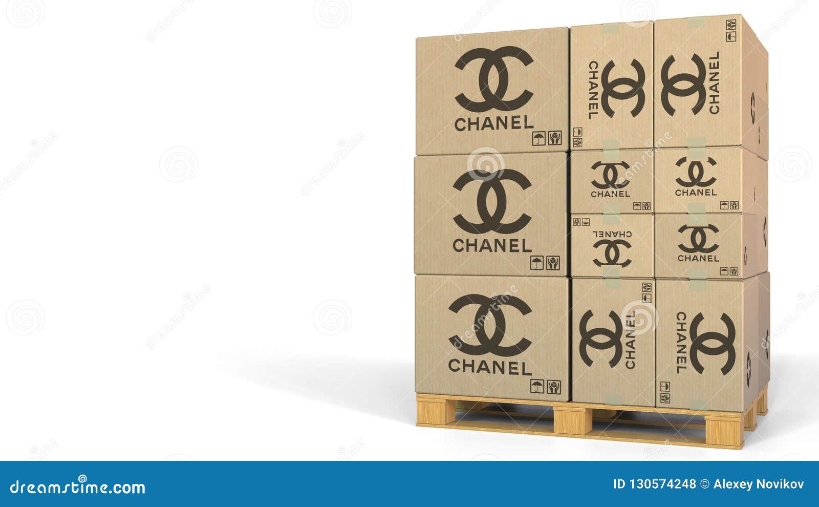Cartons with Chanel Logo. Editorial 3D Rendering Editorial Stock Photo ...