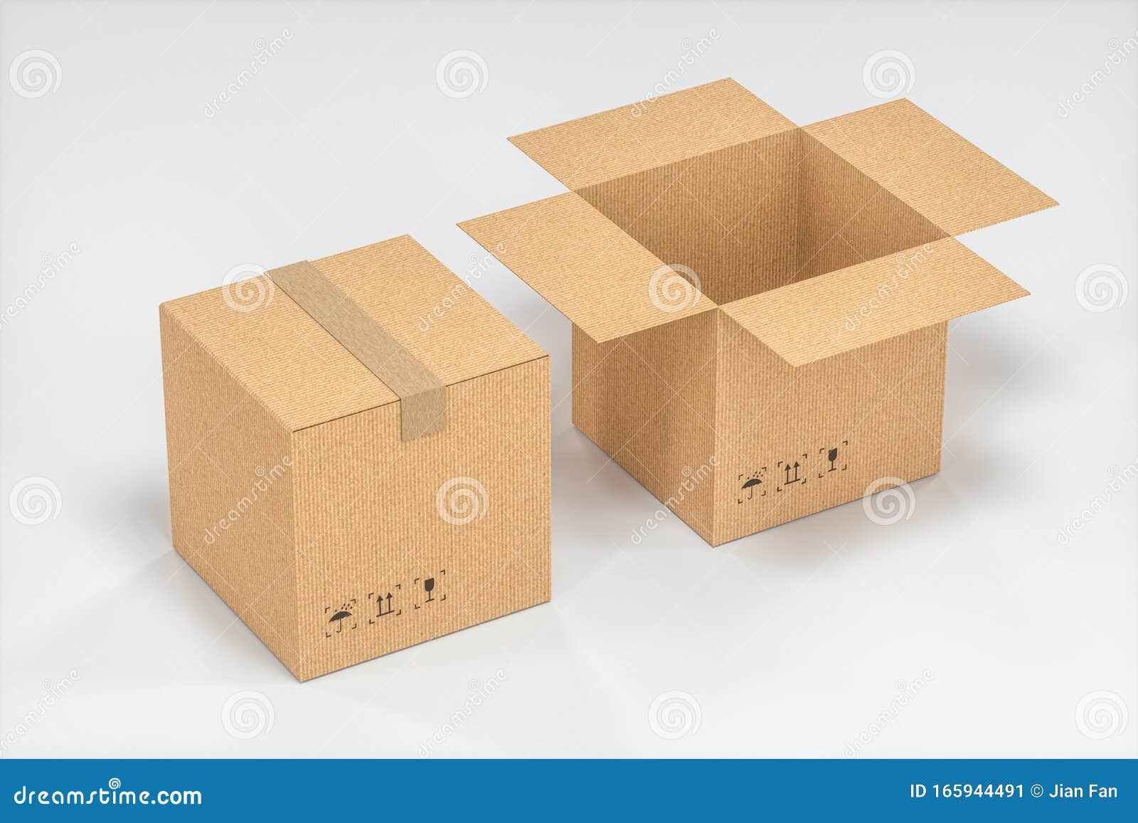 The Cartons are Stacked Against a White Background, 3d Rendering Stock ...