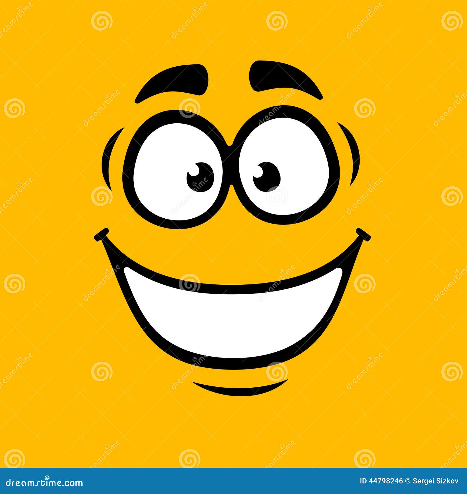 Cartoom Smile on Orange Background. Vector Stock Vector - Illustration ...