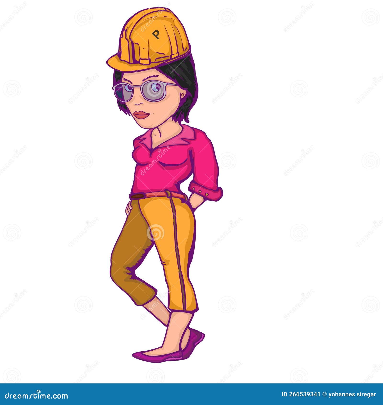 Cartoom women engineering stock illustration. Illustration of figurine ...
