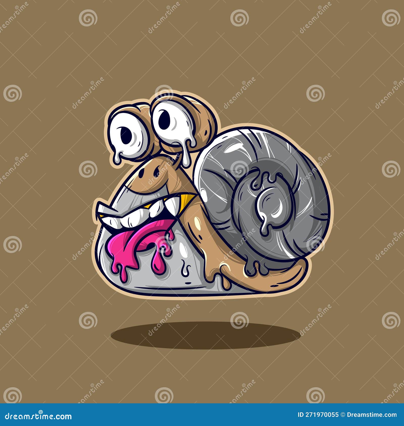 Melted Snail Monster Cartoon Stock Vector - Illustration of retro ...