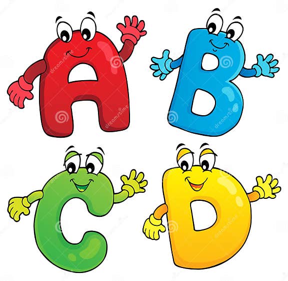 Cartoon ABCD Letters Theme 2 Stock Vector - Illustration of decoration ...