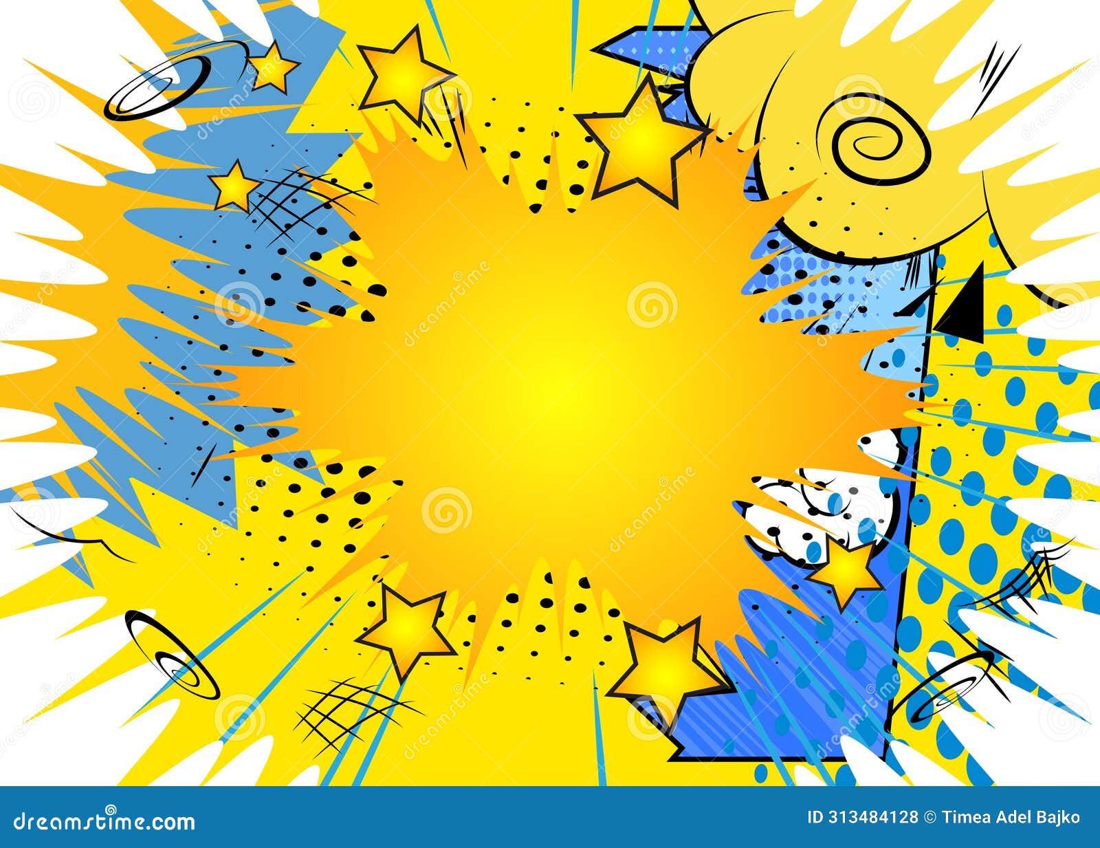 Super Cartoon Abstract Background, Comic Book Backdrop. Retro Vector ...