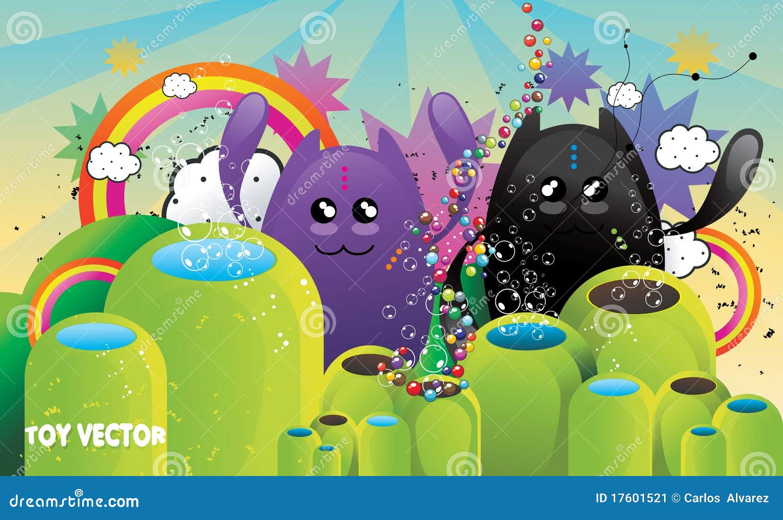 Cartoon Abstract Character Landscape Vector Stock Vector - Illustration ...