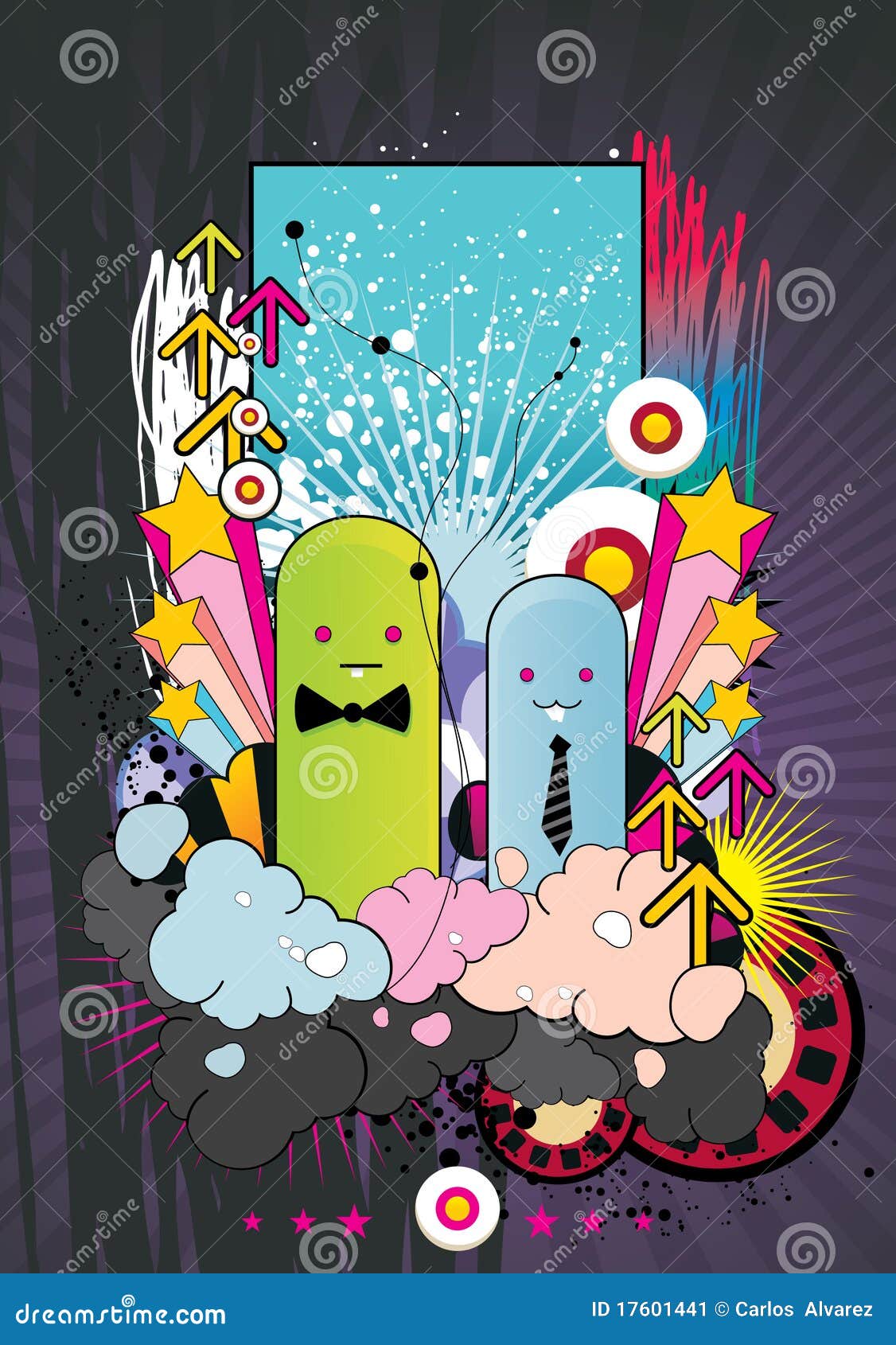 Cartoon Abstract Character Vector Stock Vector - Illustration of style ...