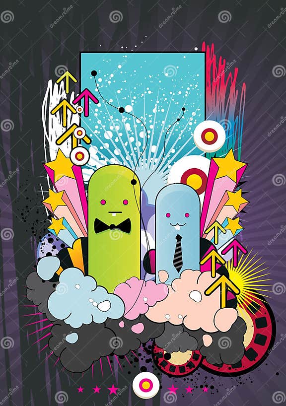 Cartoon Abstract Character Vector Stock Vector - Illustration of style ...