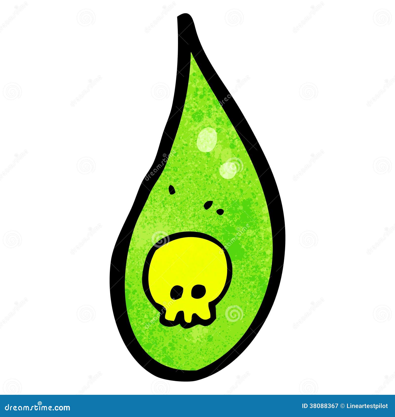Cartoon acid rain drop stock vector. Illustration of retro - 38088367
