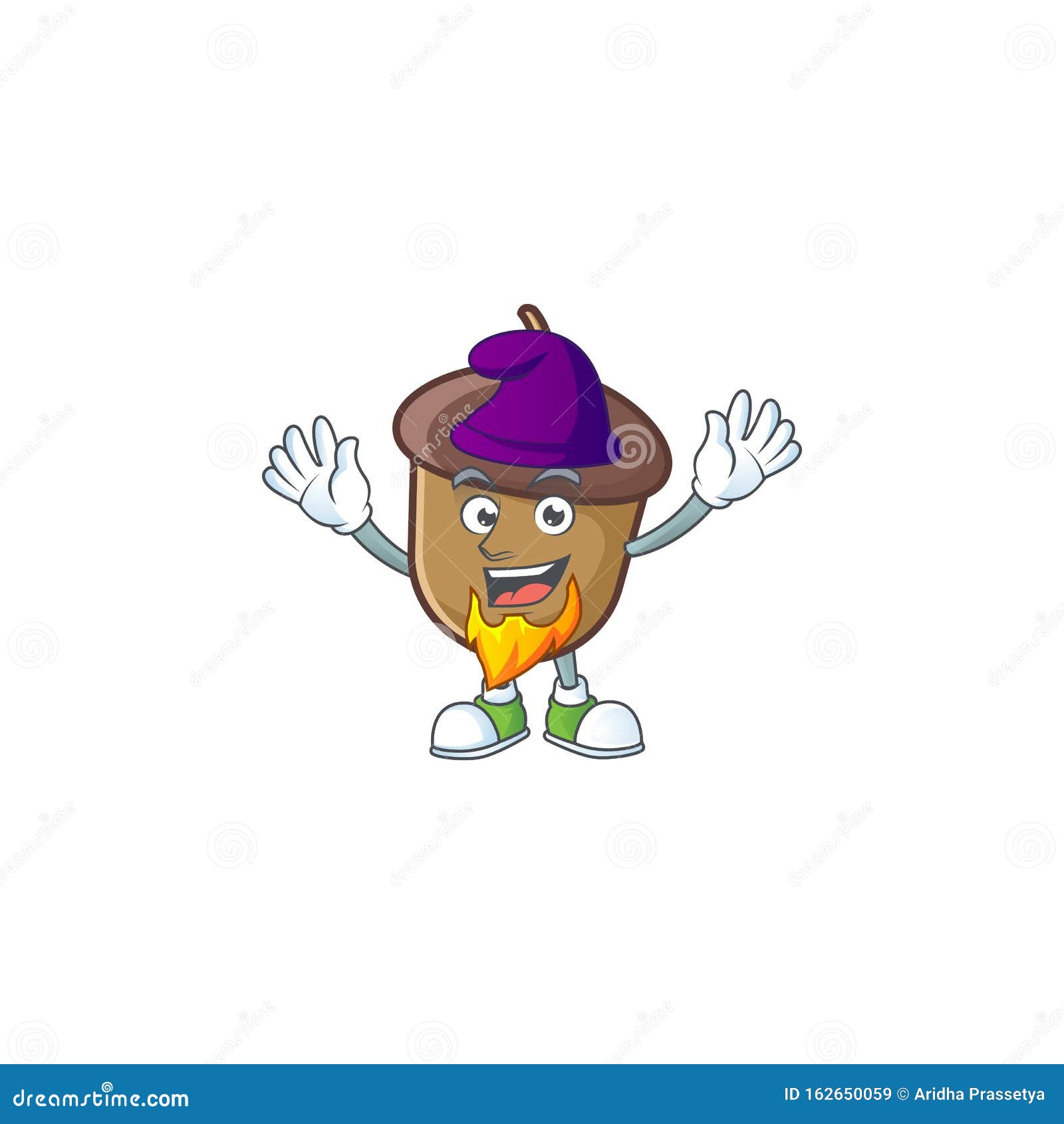 Cartoon Acorn, Nuts On The White Background. Vector Illustration ...