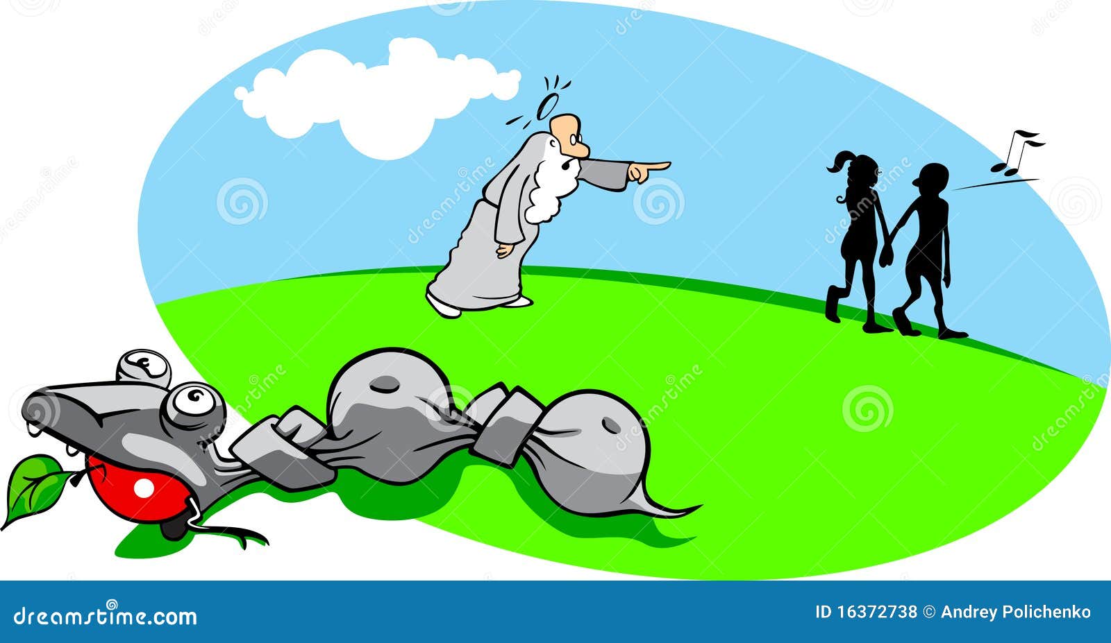 Cartoon Adam and Eva stock vector. Illustration of stroke - 16372738