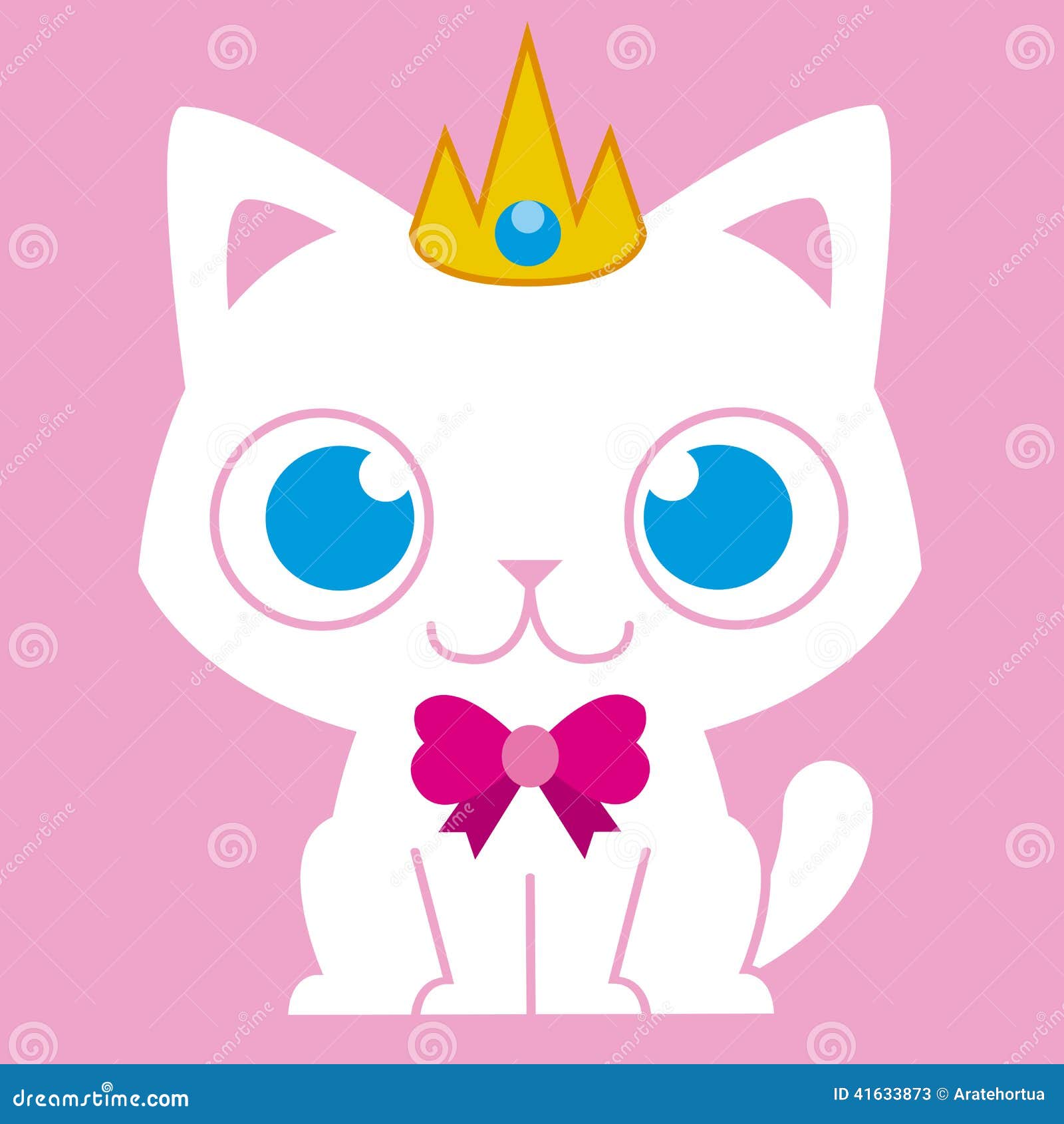 Cartoon Adorable Cat Dressed Like a Princess Stock Illustration ...