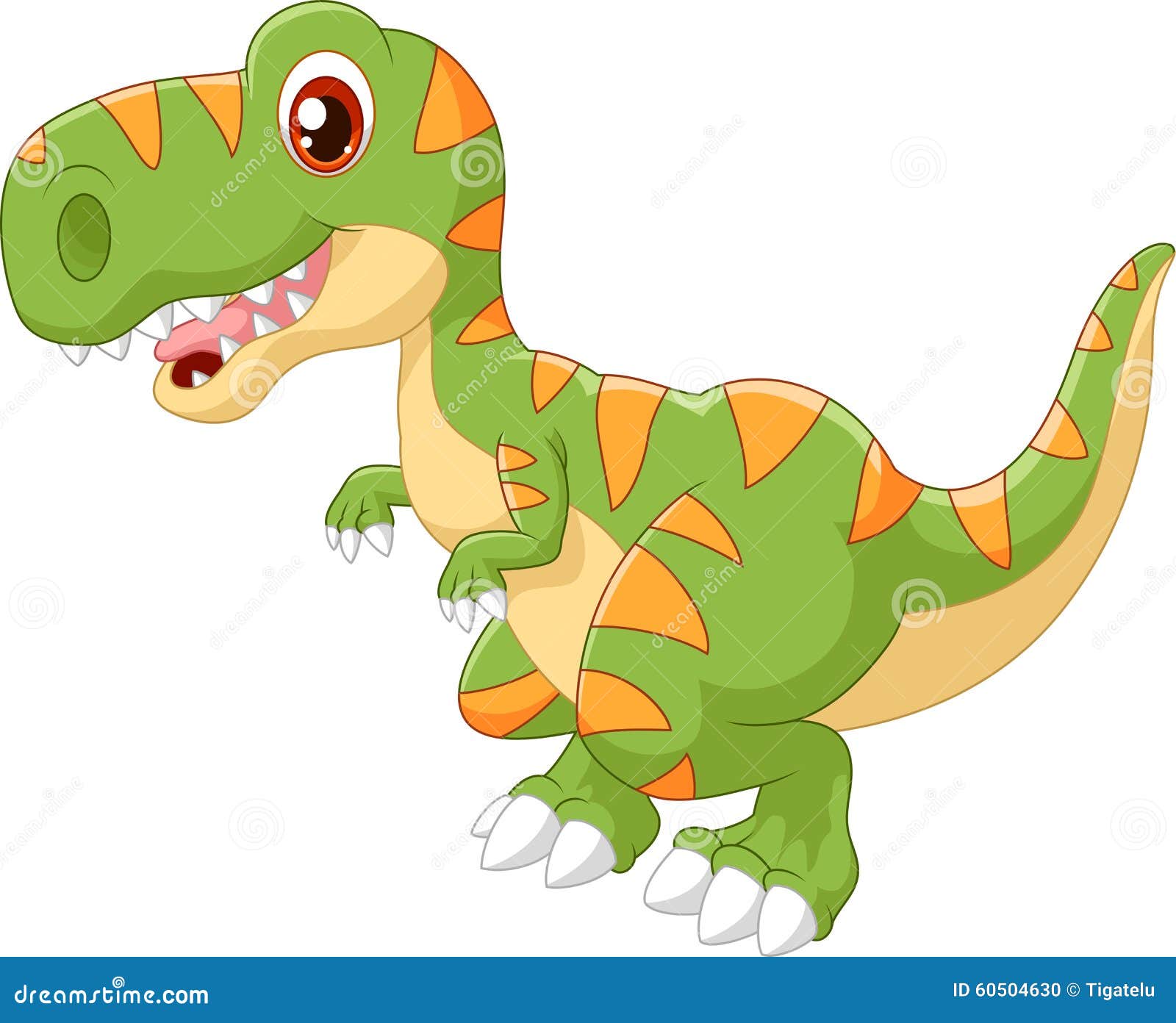 Cartoon adorable dinosaur stock vector. Image of comic - 60504630
