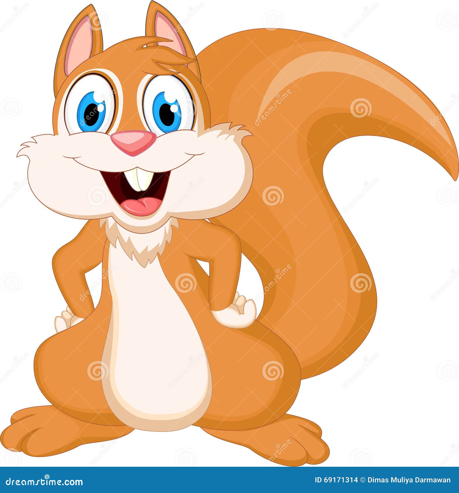 Cartoon adorable squirrel stock illustration. Illustration of mascot ...