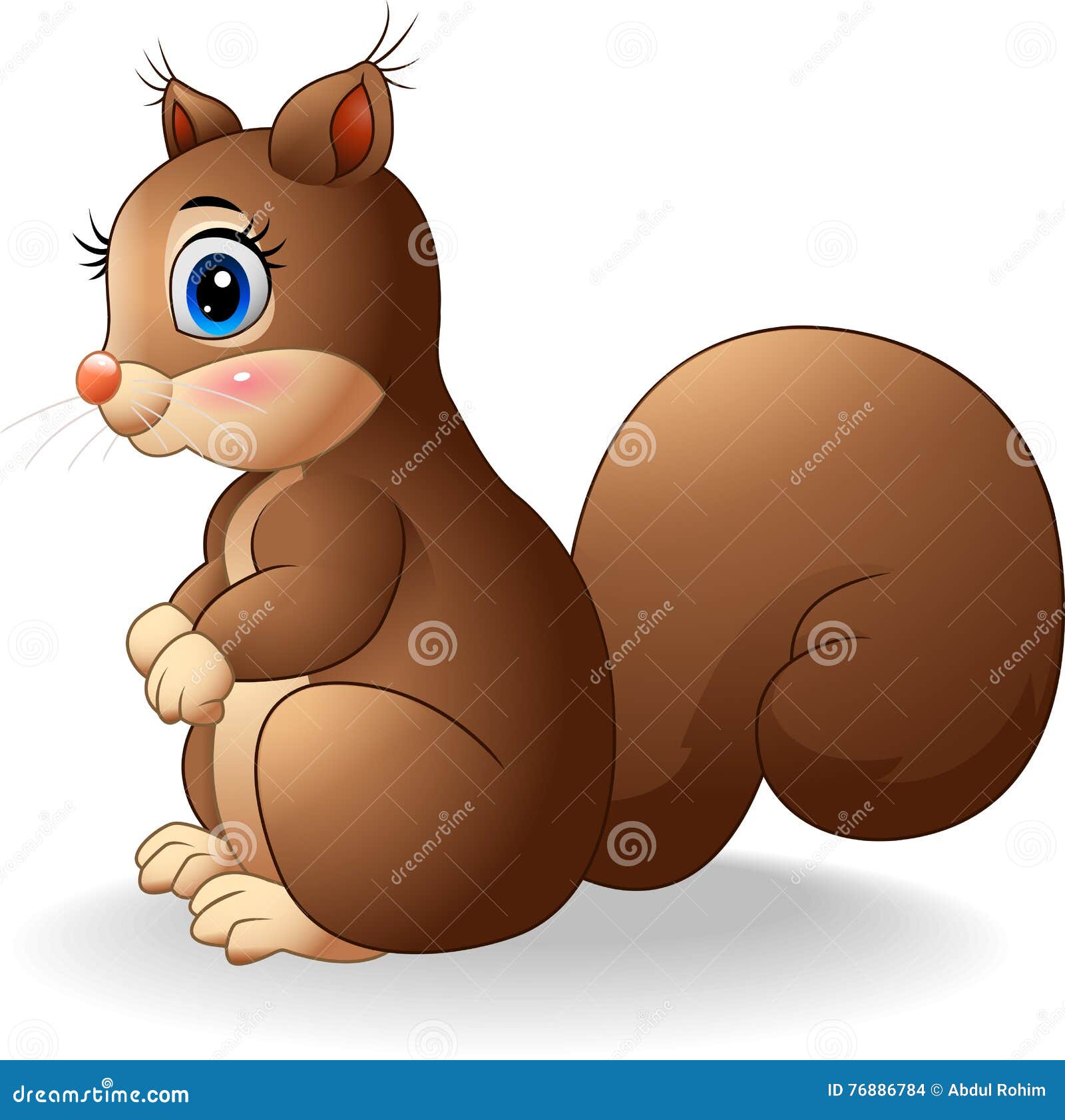 Cartoon adorable squirrel stock vector. Illustration of squirrel - 76886784