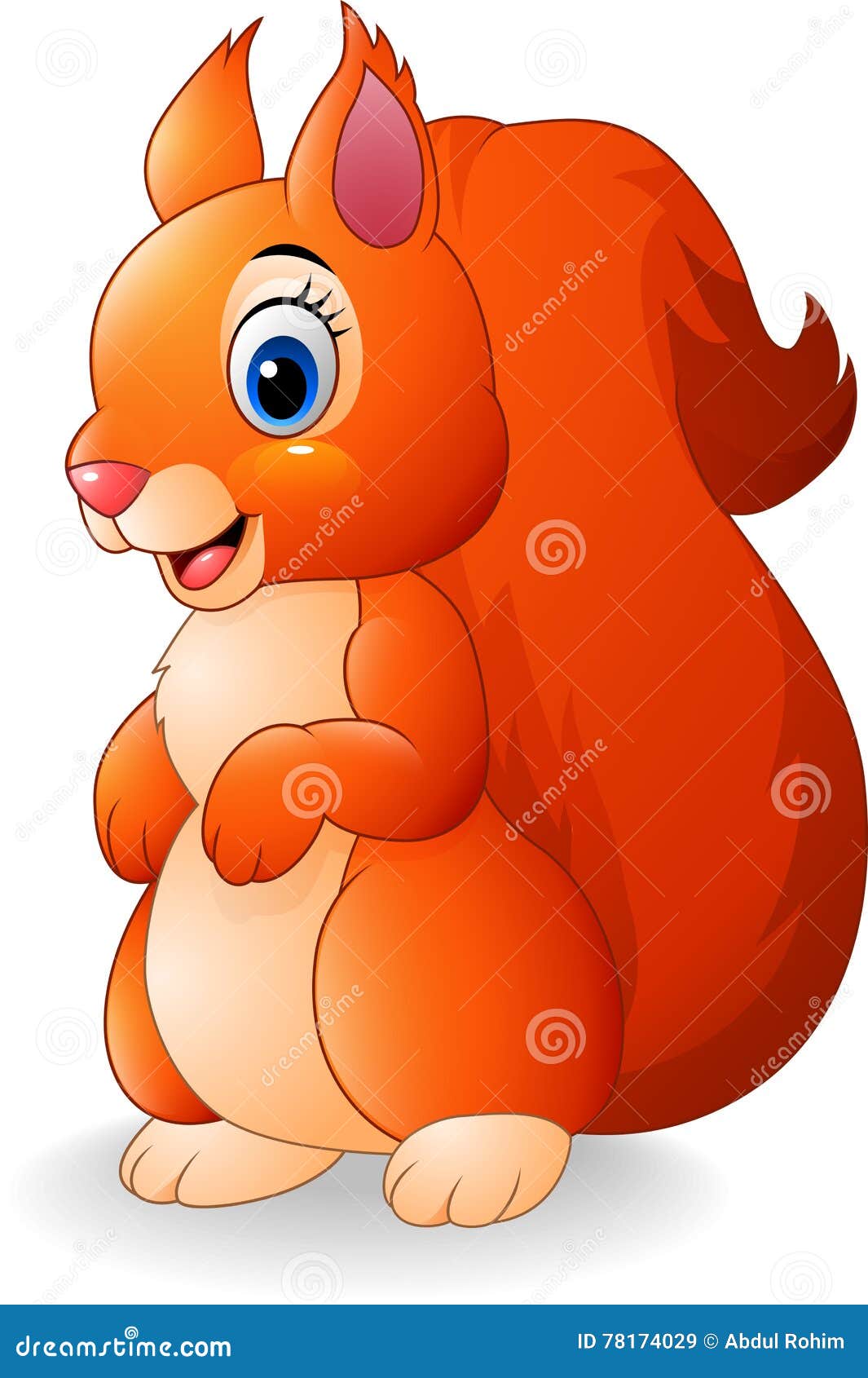 Cartoon adorable squirrel stock vector. Illustration of adorable - 78174029