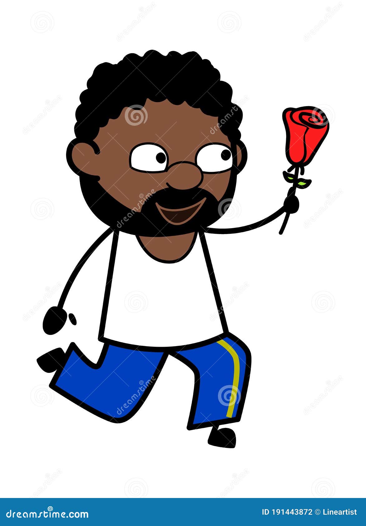 Cartoon African American Man Proposing Stock Illustration ...