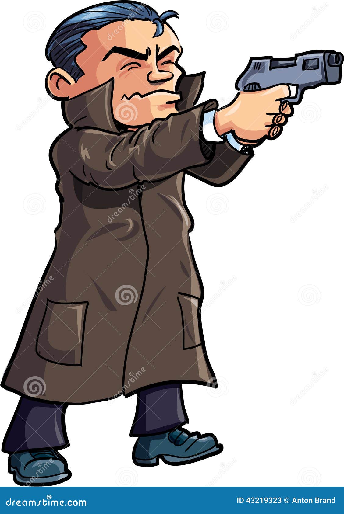 Cartoon Agent With Gun And Suitcase Stock Photo | CartoonDealer.com ...