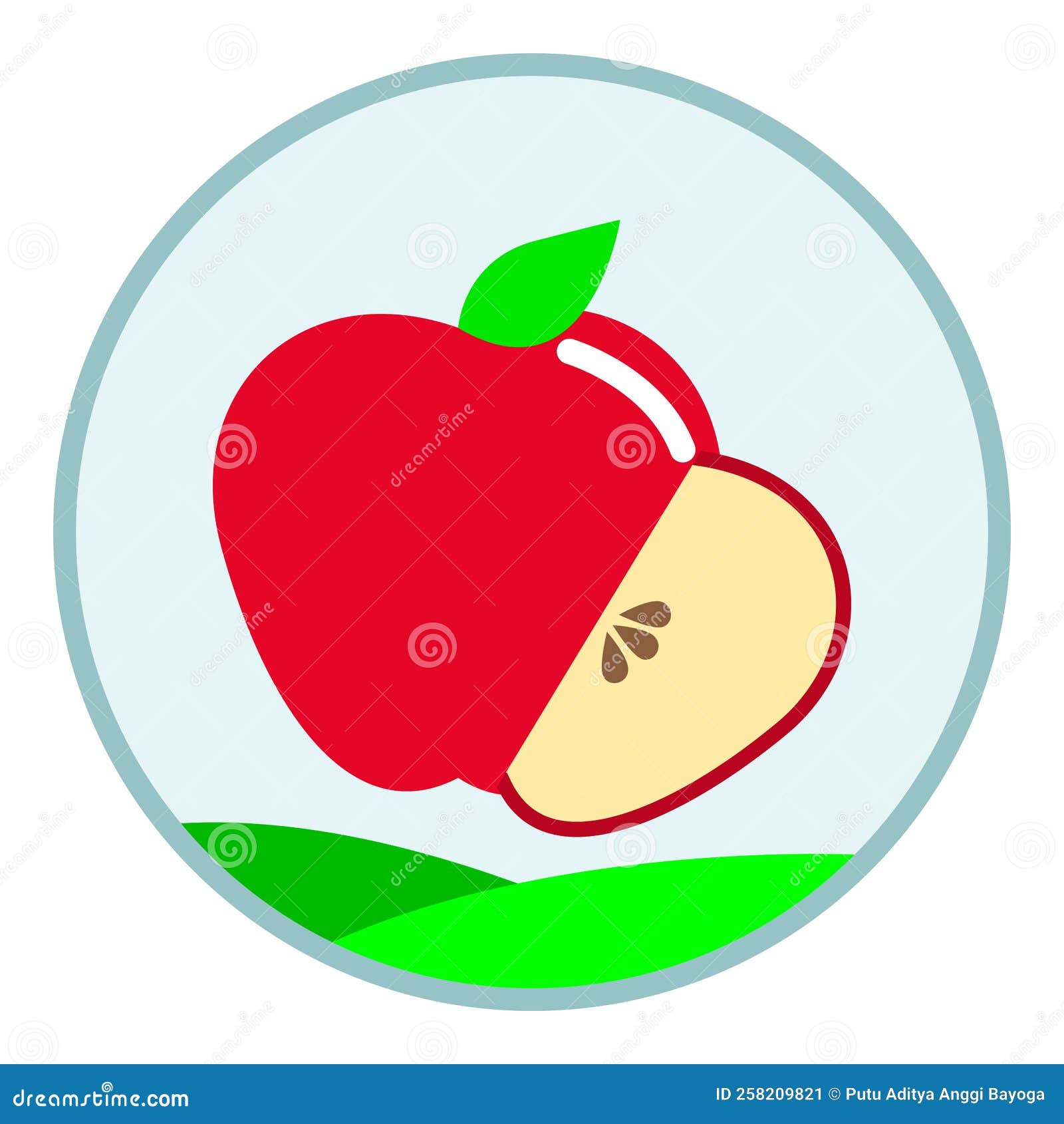 Cartoon apple stock vector. Illustration of vector, icon - 258209821