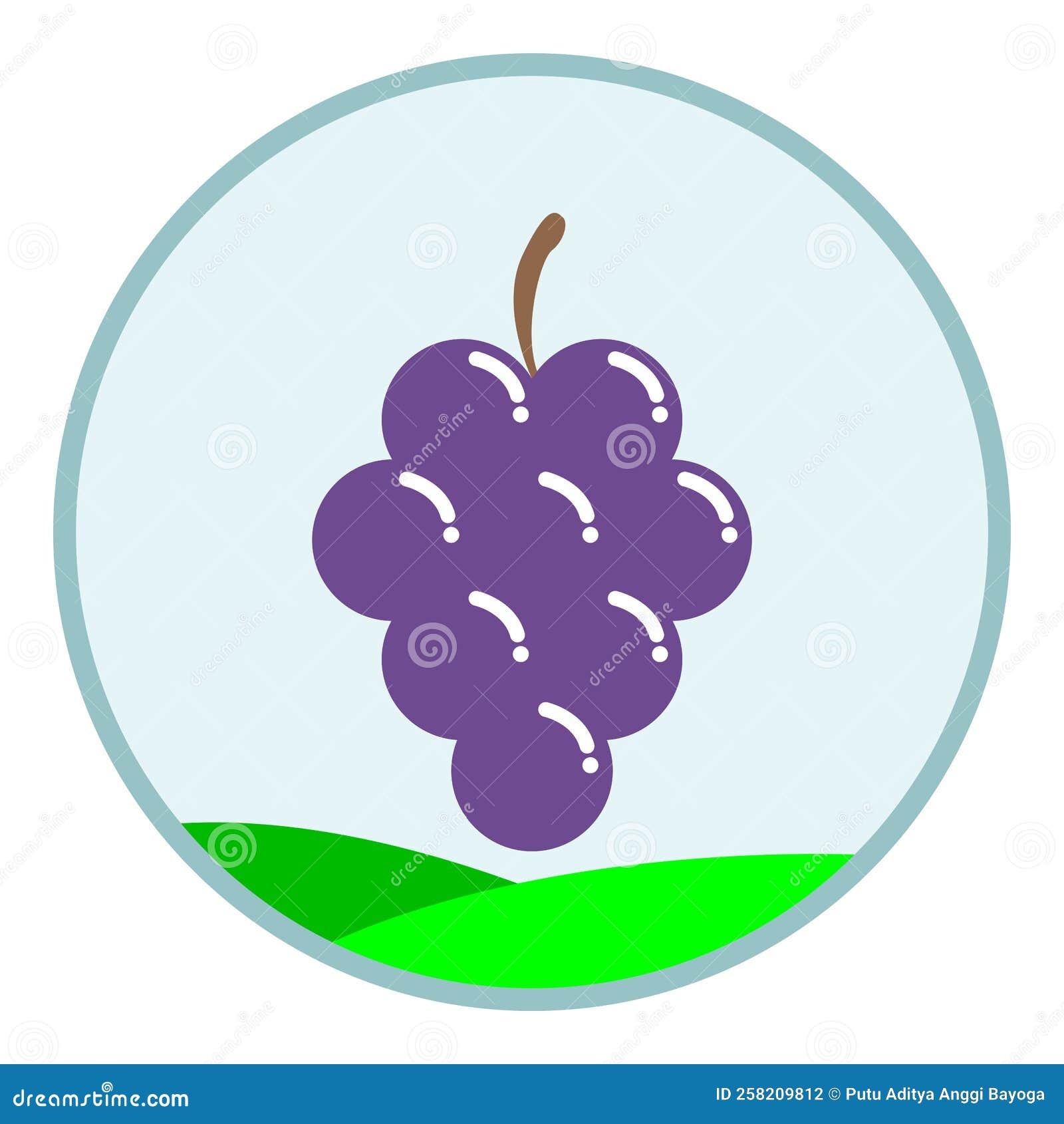 Cartoon grape stock vector. Illustration of grape, icon - 258209812