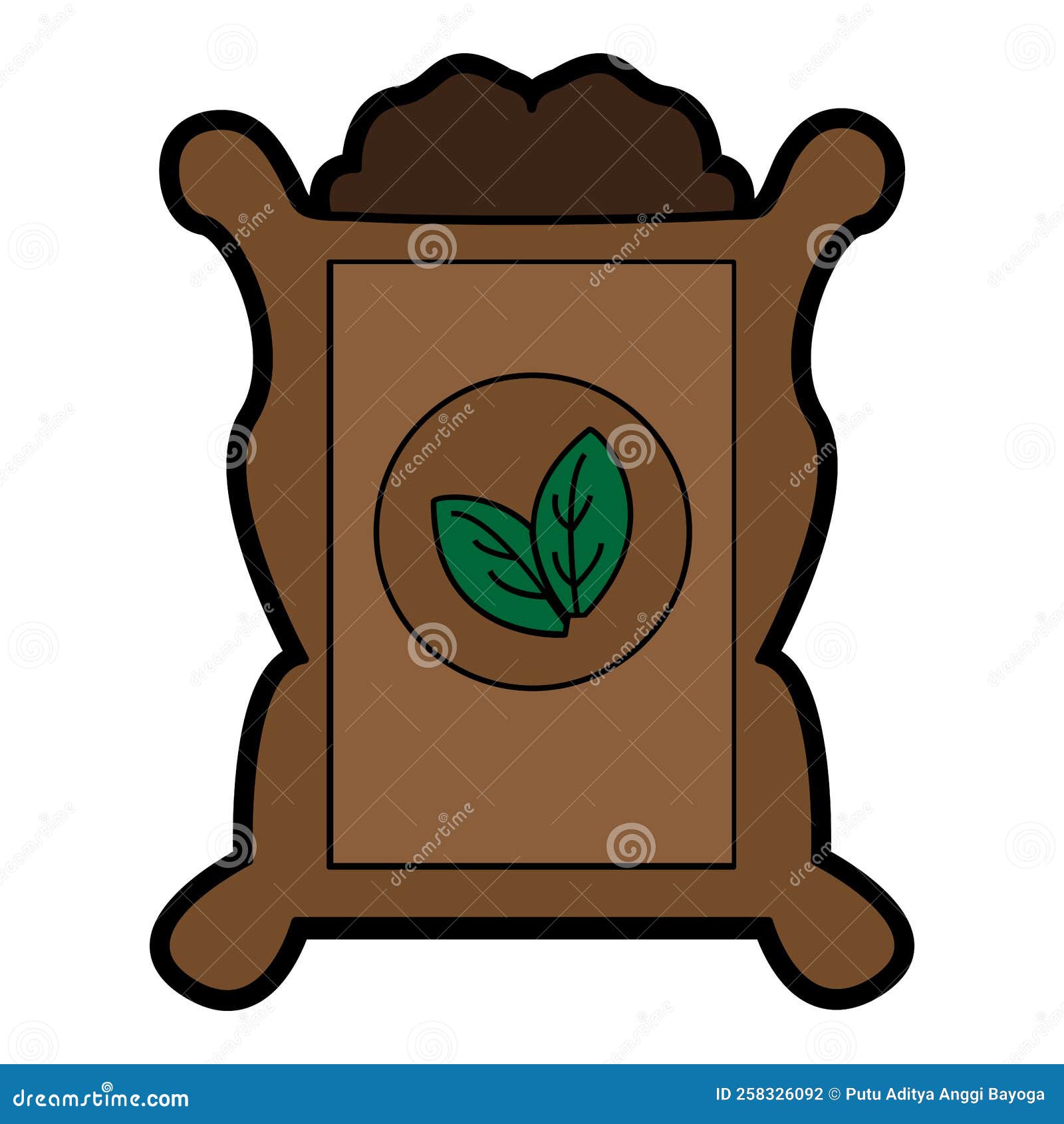 Cartoon seed sack stock vector. Illustration of seed - 258326092