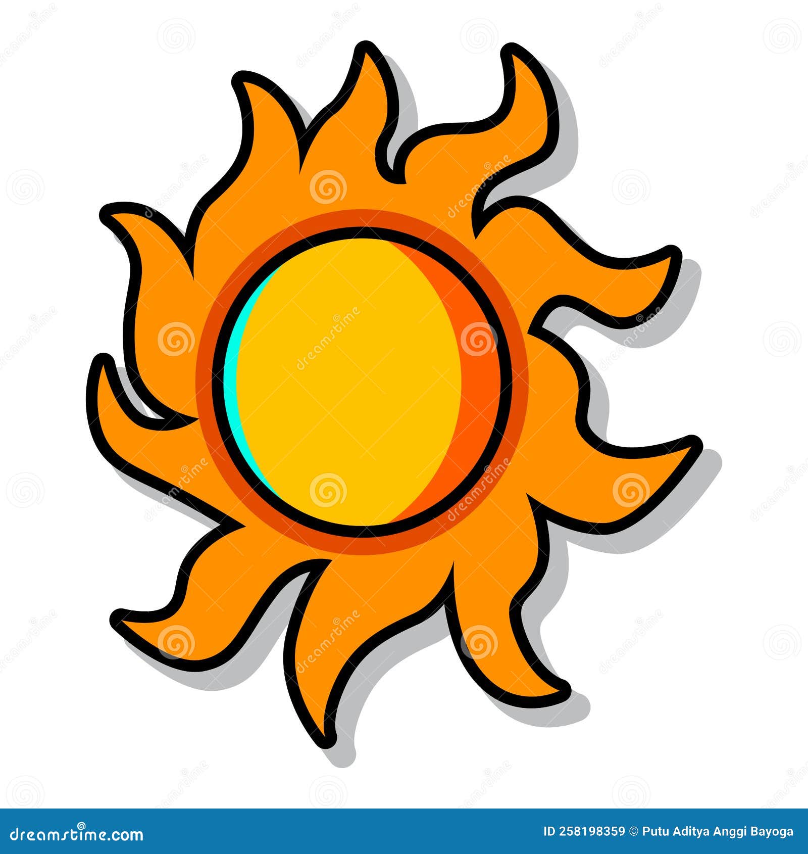 Cartoon sun stock vector. Illustration of vector, design - 258198359