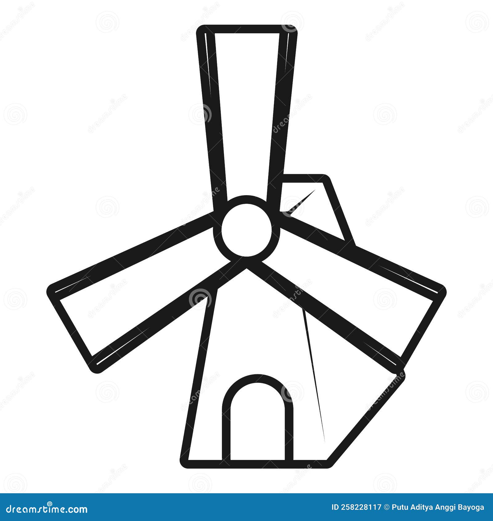 Cartoon windmill stock vector. Illustration of windmill - 258228117