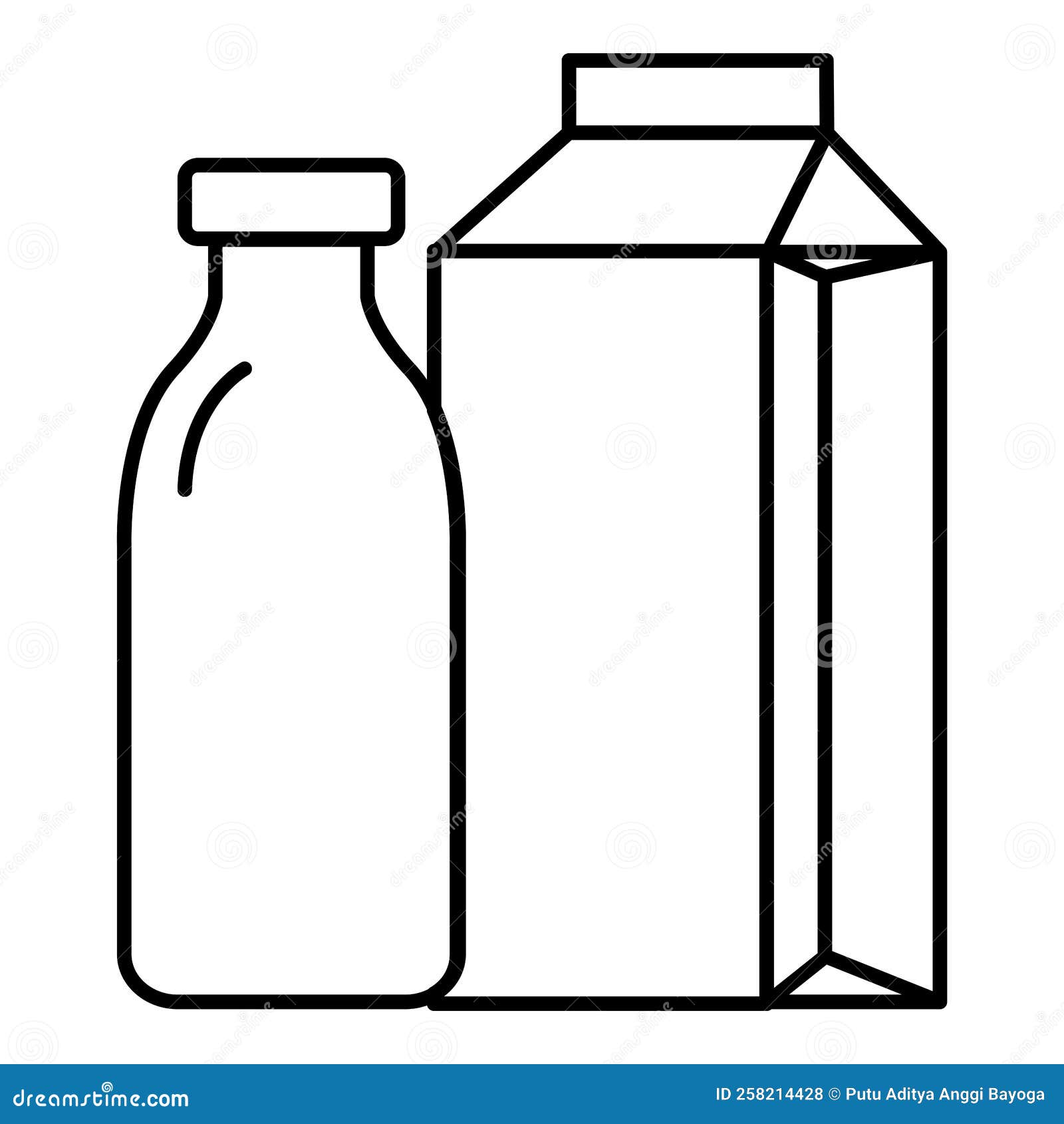 Cartoon milk product stock vector. Illustration of bottle - 258214428