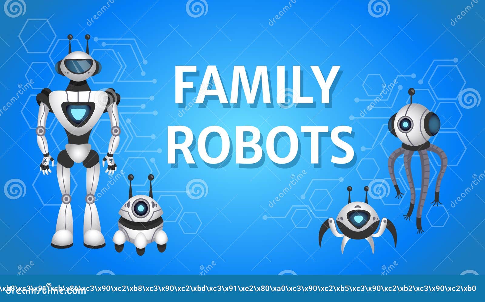 Cartoon AI Robots. Science and Artificial Intelligence Stock Vector ...