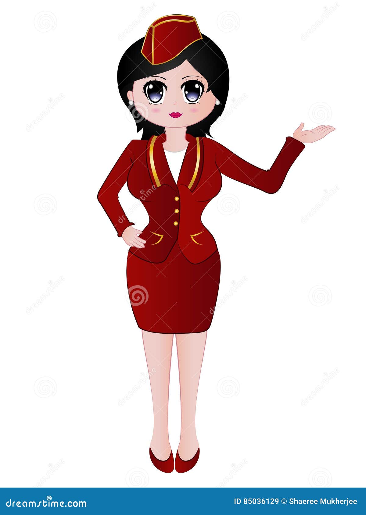 Cartoon Air Hostess Clip Art Stock Vector - Illustration of cartoon ...