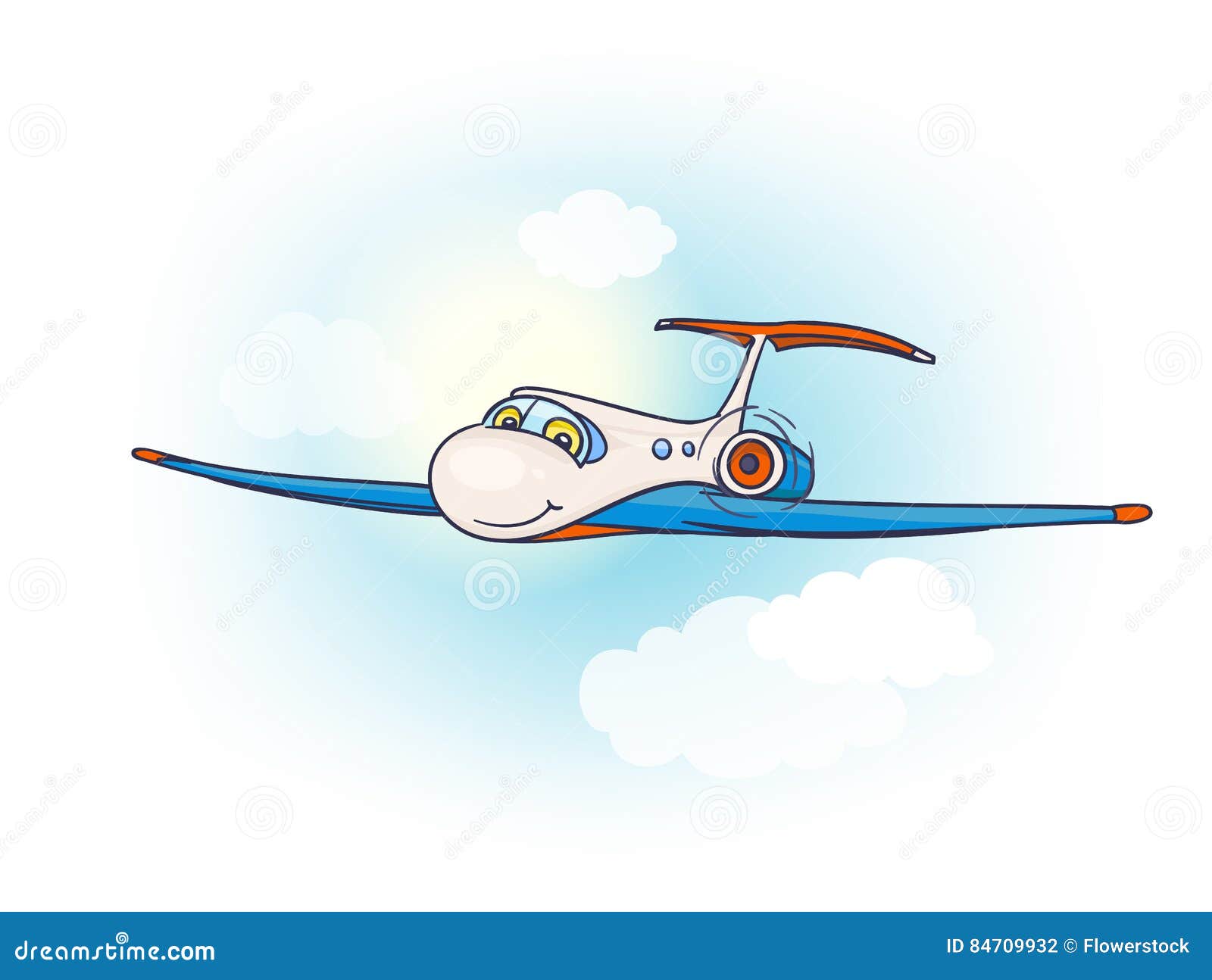 Cartoon air plane stock vector. Illustration of aviation - 84709932